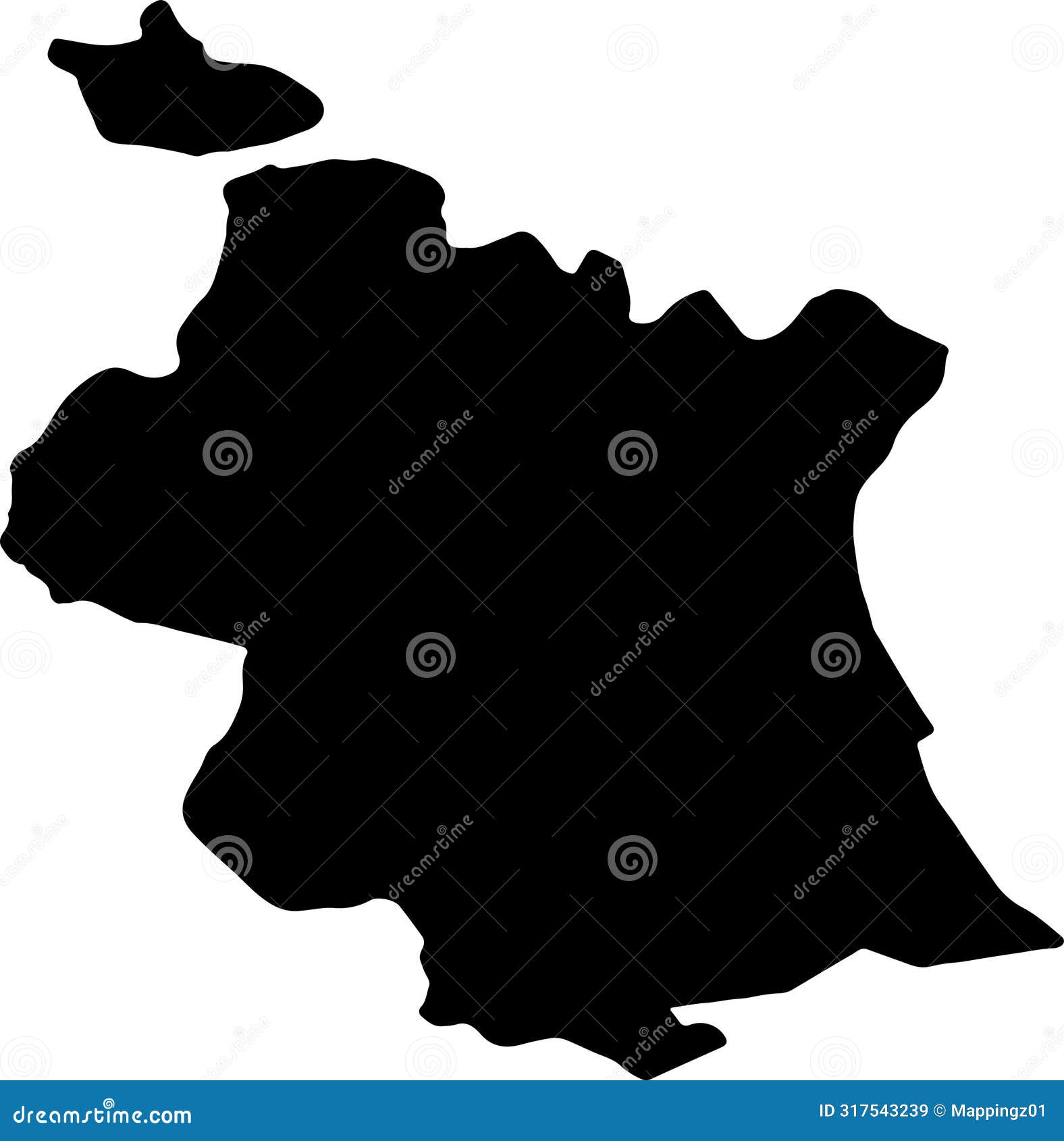 Valencia Spain Silhouette Map with Transparent Background Stock Vector ...
