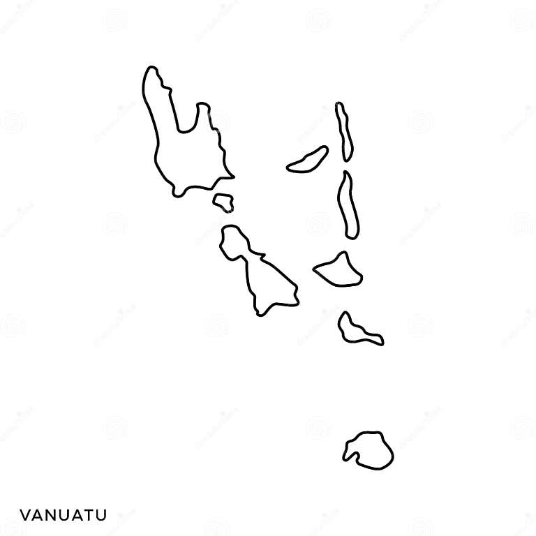Outline Map of Vanuatu Vector Design Template. Editable Stroke Stock ...
