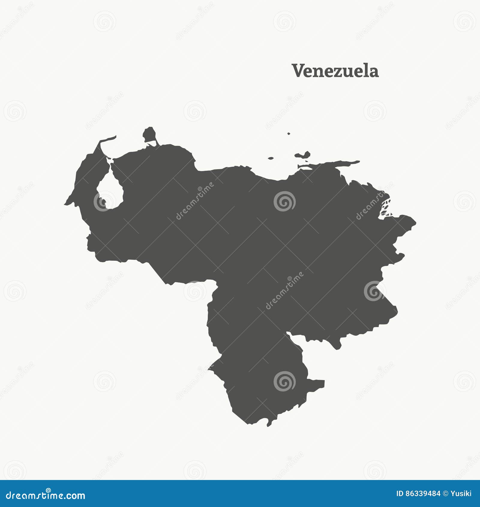 Outline Map of Venezuela. Illustration. Stock Illustration ...