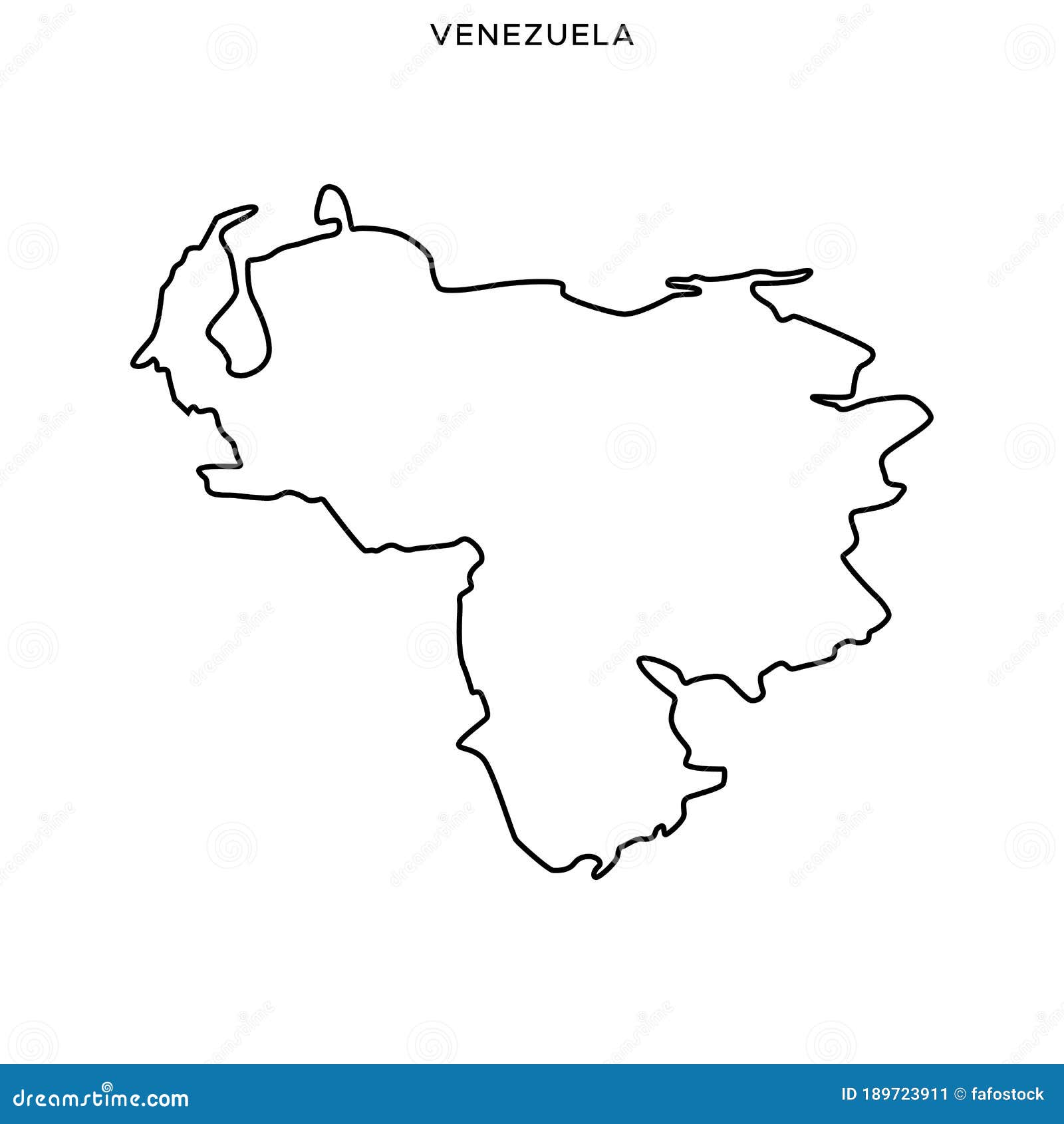 Venezuela Vector Map Isolated On White Background. High-Detailed Black ...
