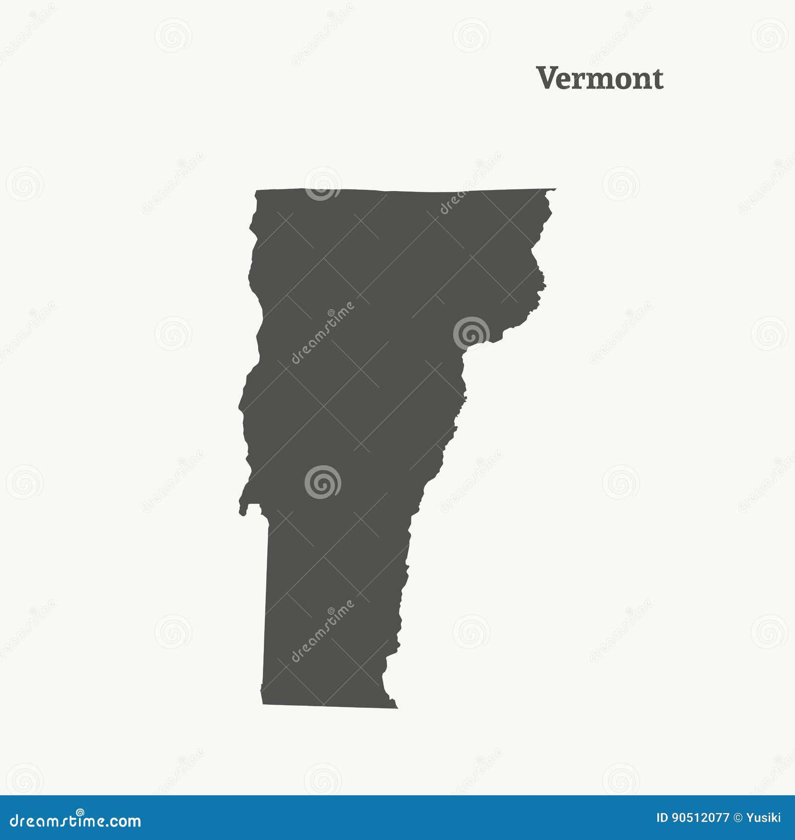 Outline Map of Vermont. Illustration. Stock Illustration - Illustration ...