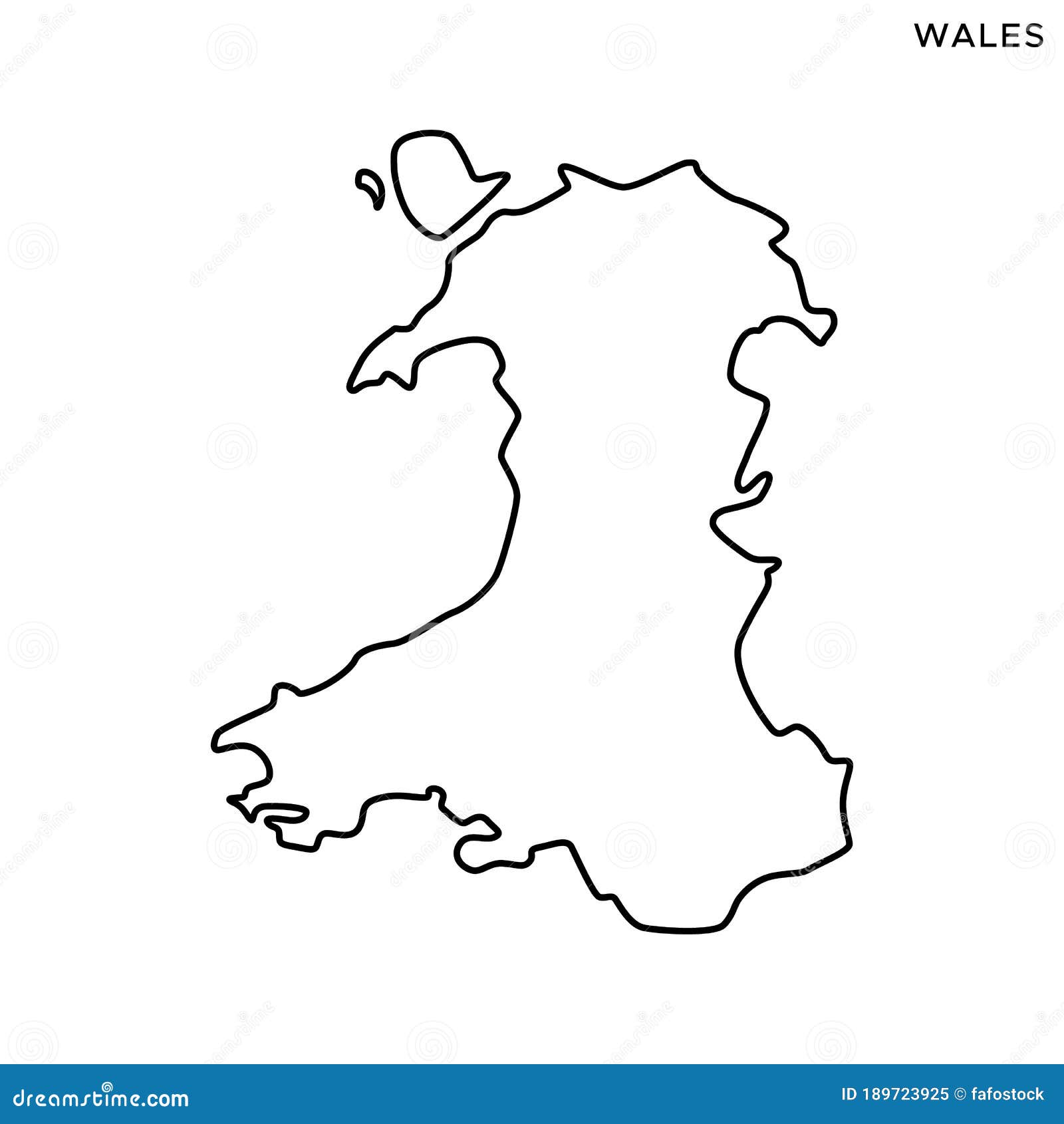 Outline Map of Wales Vector Design Template. Editable Stroke Stock ...