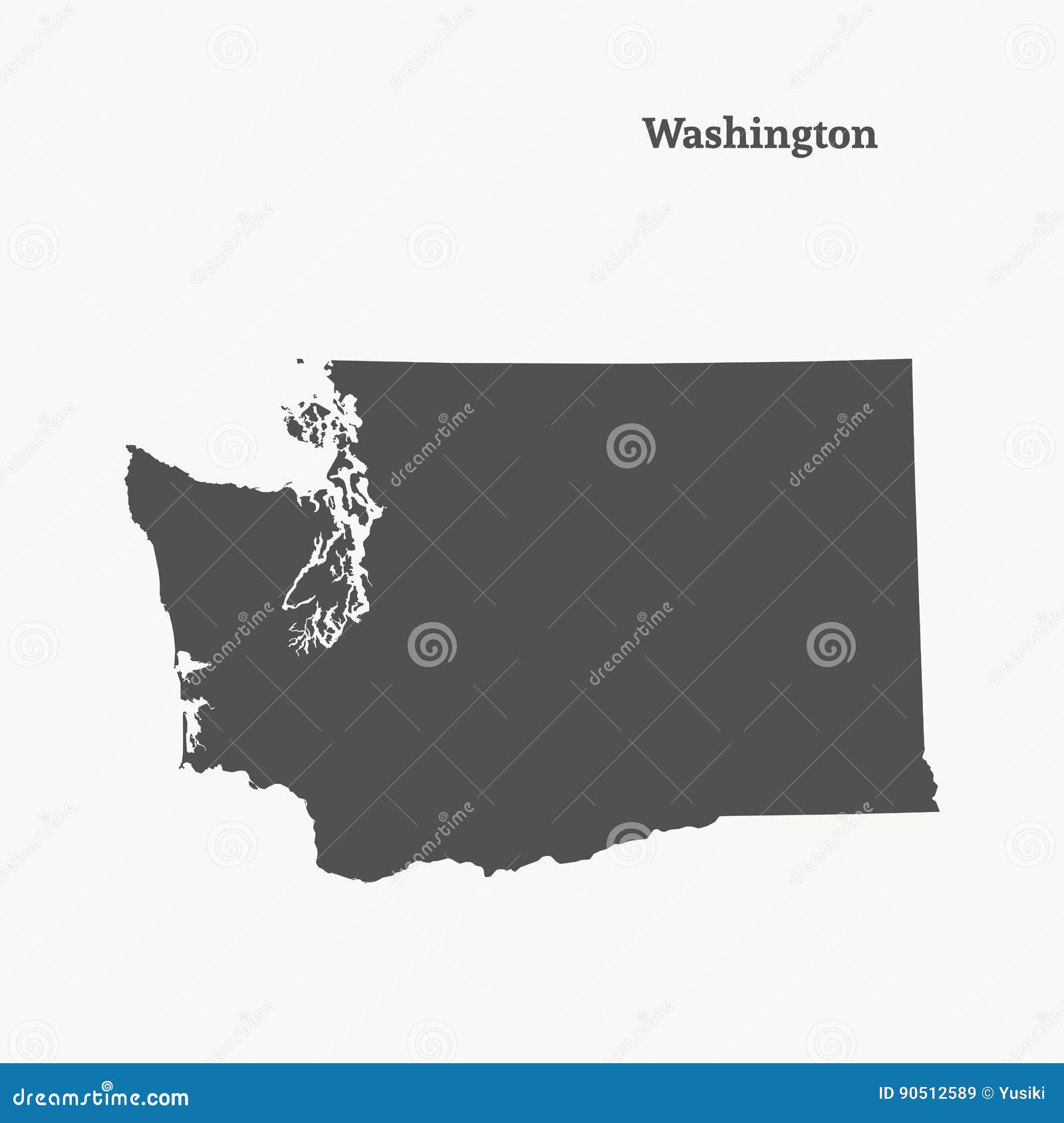 Outline Map of Washington. Illustration. Stock Illustration ...