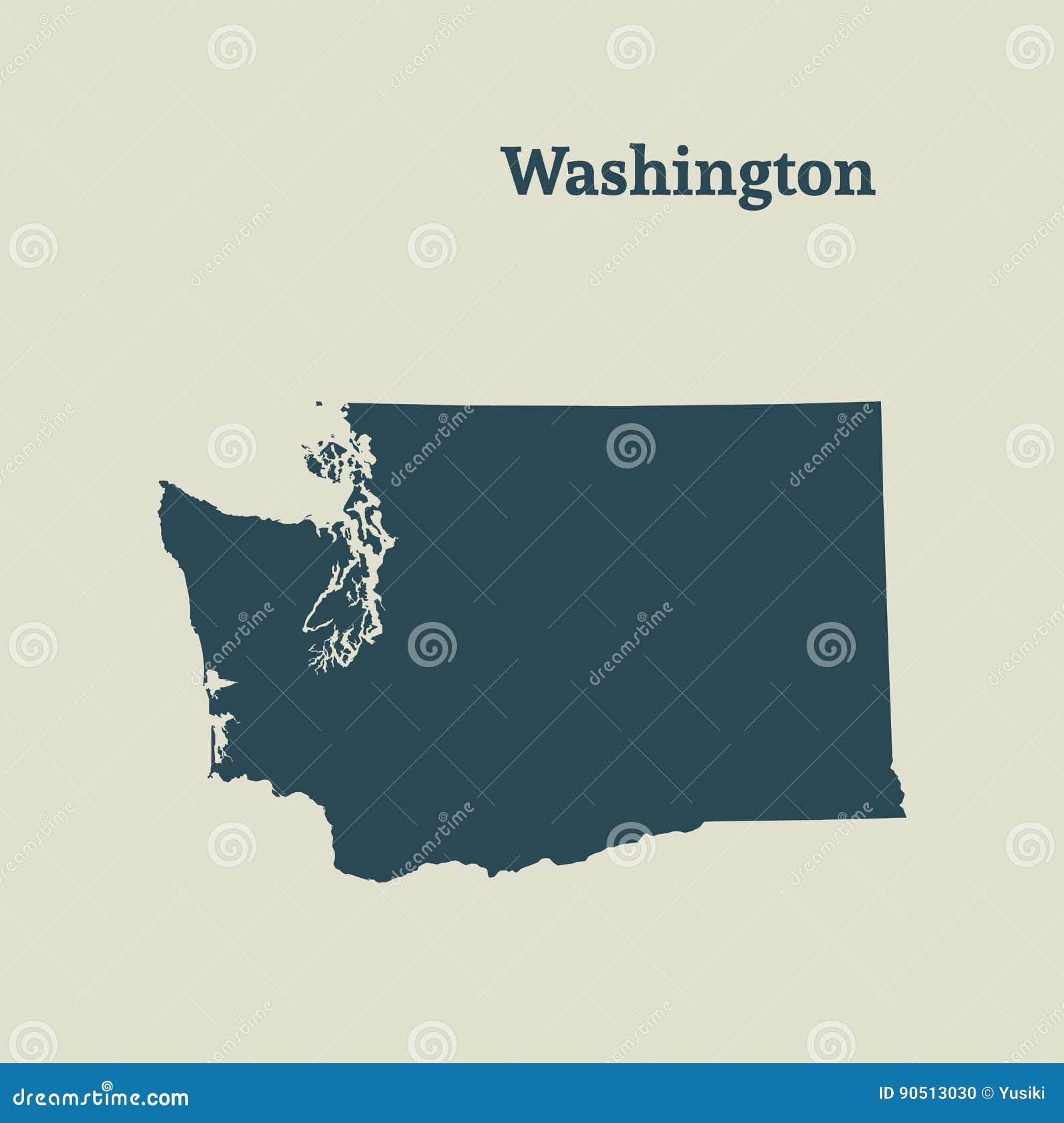 Outline Map of Washington. Illustration. Stock Illustration ...