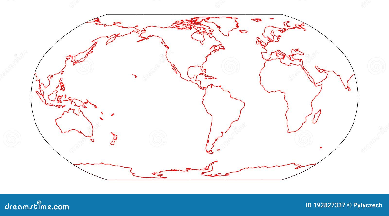 World Map Flat Outline