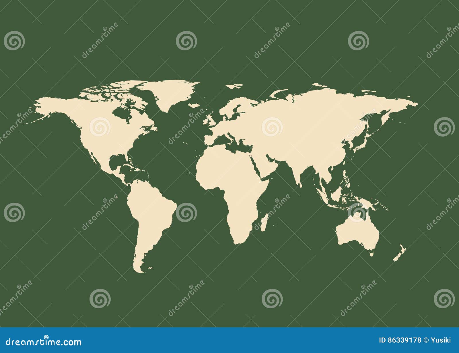 Outline Map of World. Illustration. Stock Illustration - Illustration ...