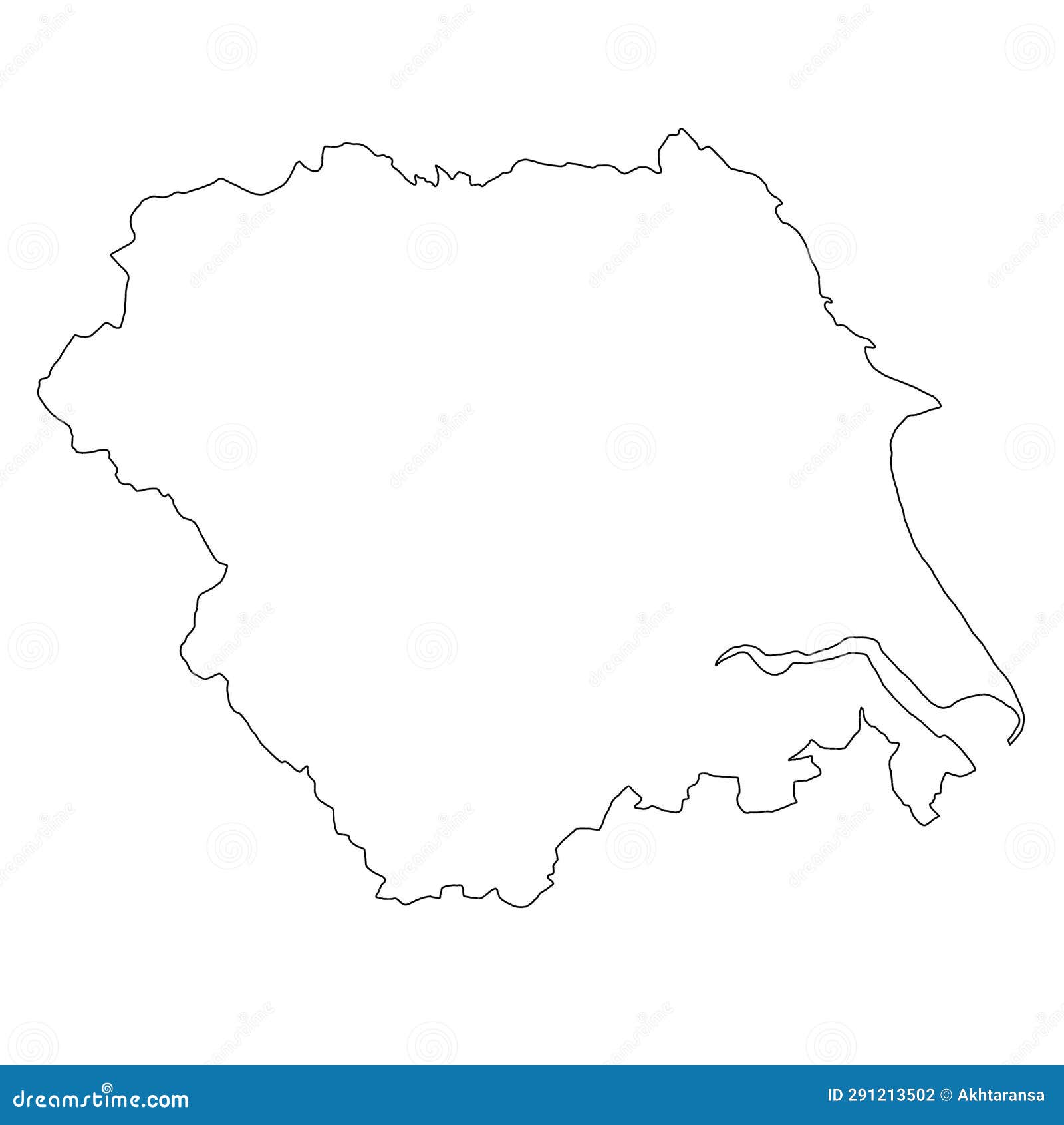 Outline Map Of Yorkshire And The Humber Is A Region Of England, With ...