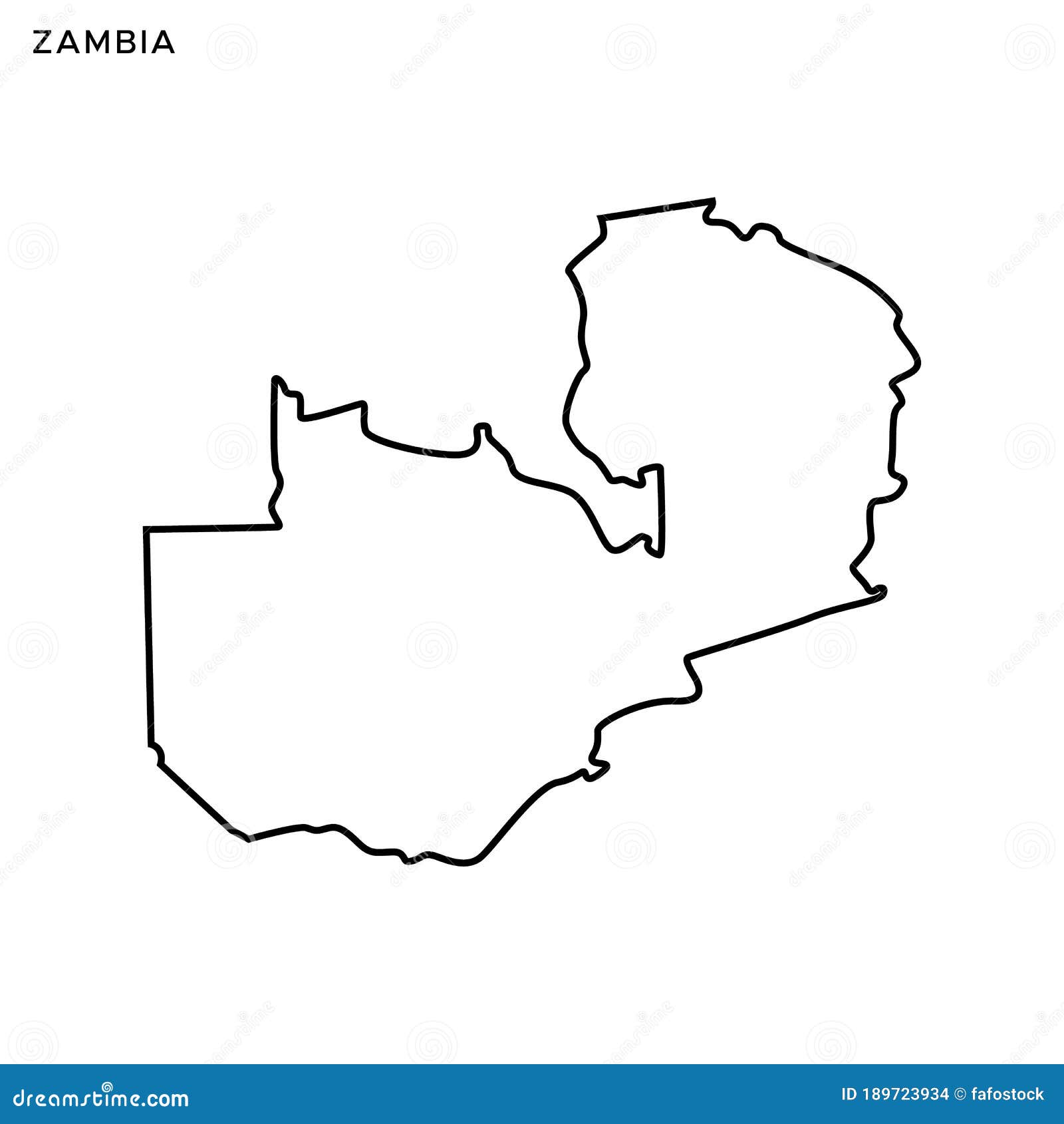 Outline Map of Zambia Vector Design Template. Editable Stroke Stock ...