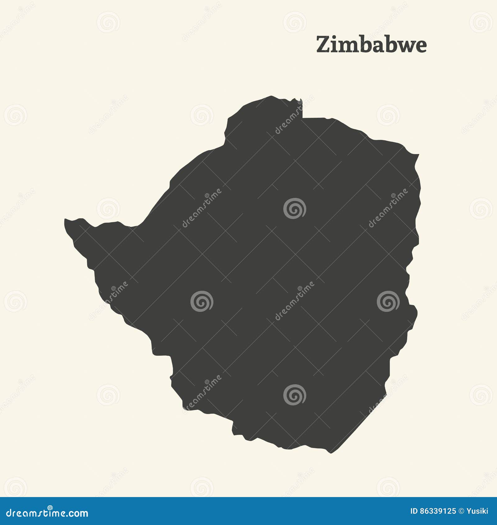 Outline Map Of Zimbabwe Vector Design Template. Editable Stroke ...
