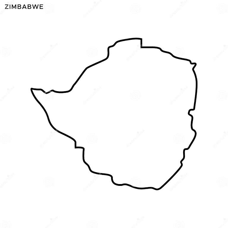 Outline Map of Zimbabwe Vector Design Template. Editable Stroke Stock ...