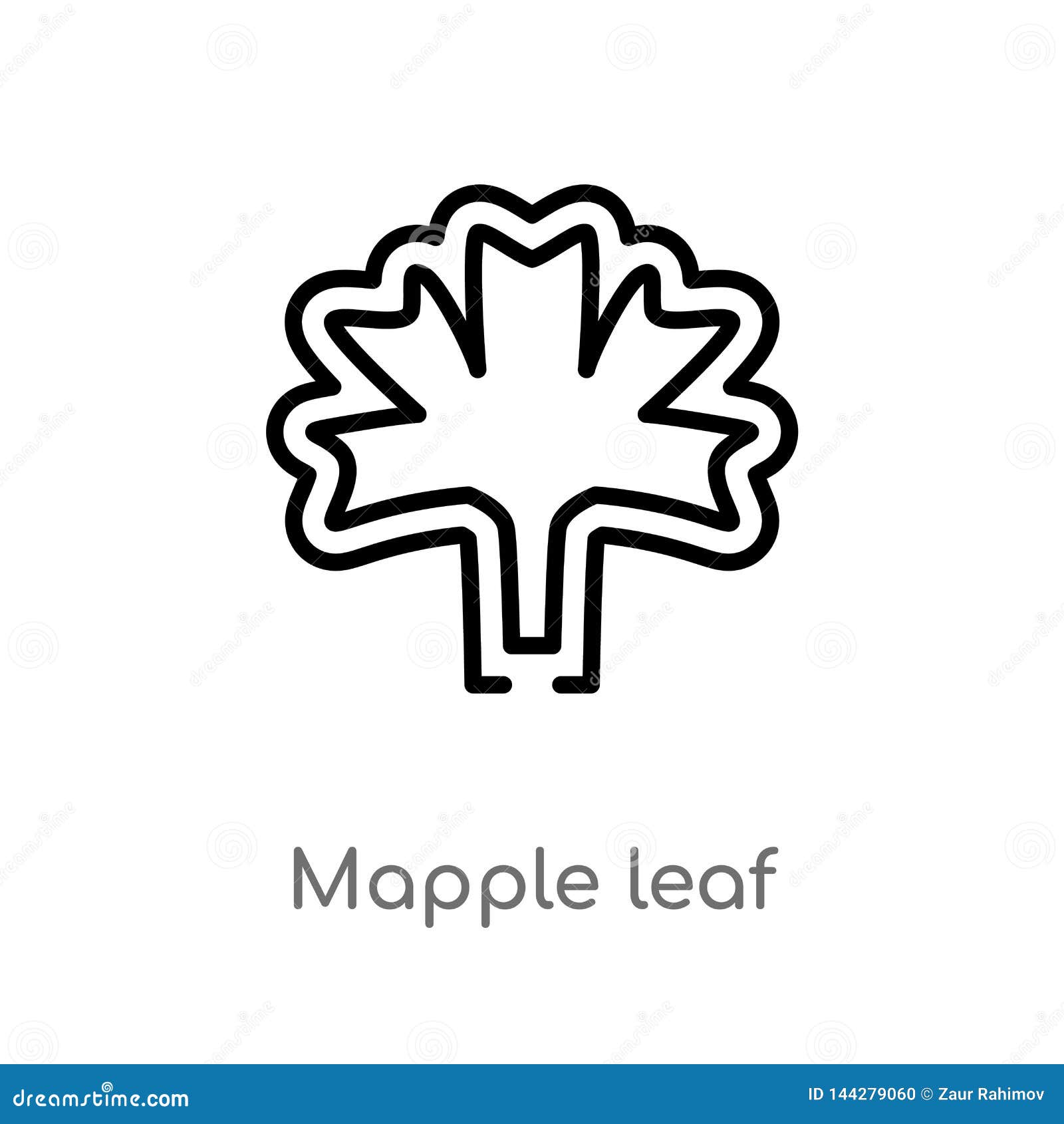 Outline Mapple Leaf Vector Icon. Isolated Black Simple Line Element ...
