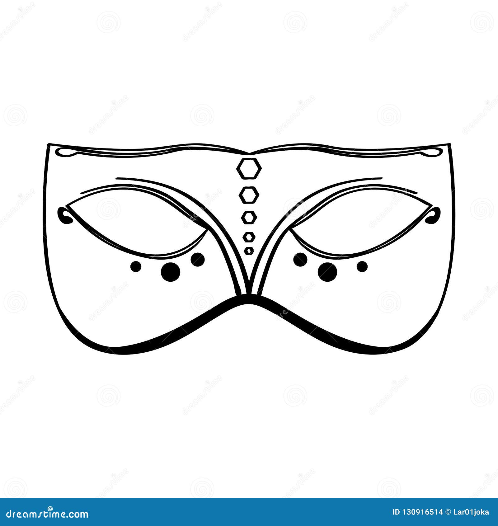 Outline of a Mardi Gras Mask Stock Vector - Illustration of party ...