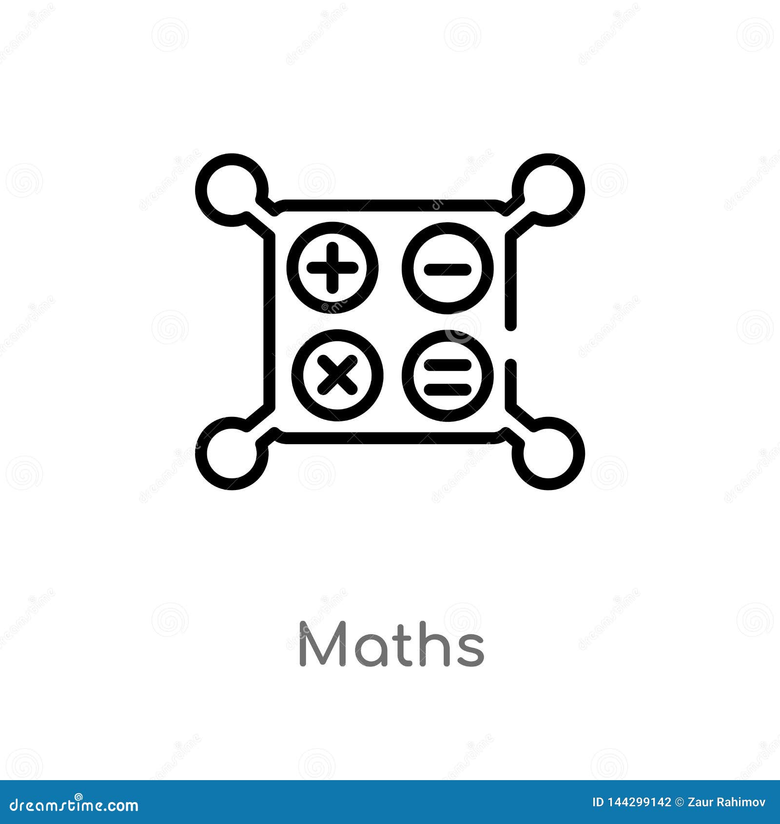 Outline Maths Vector Icon. Isolated Black Simple Line Element ...