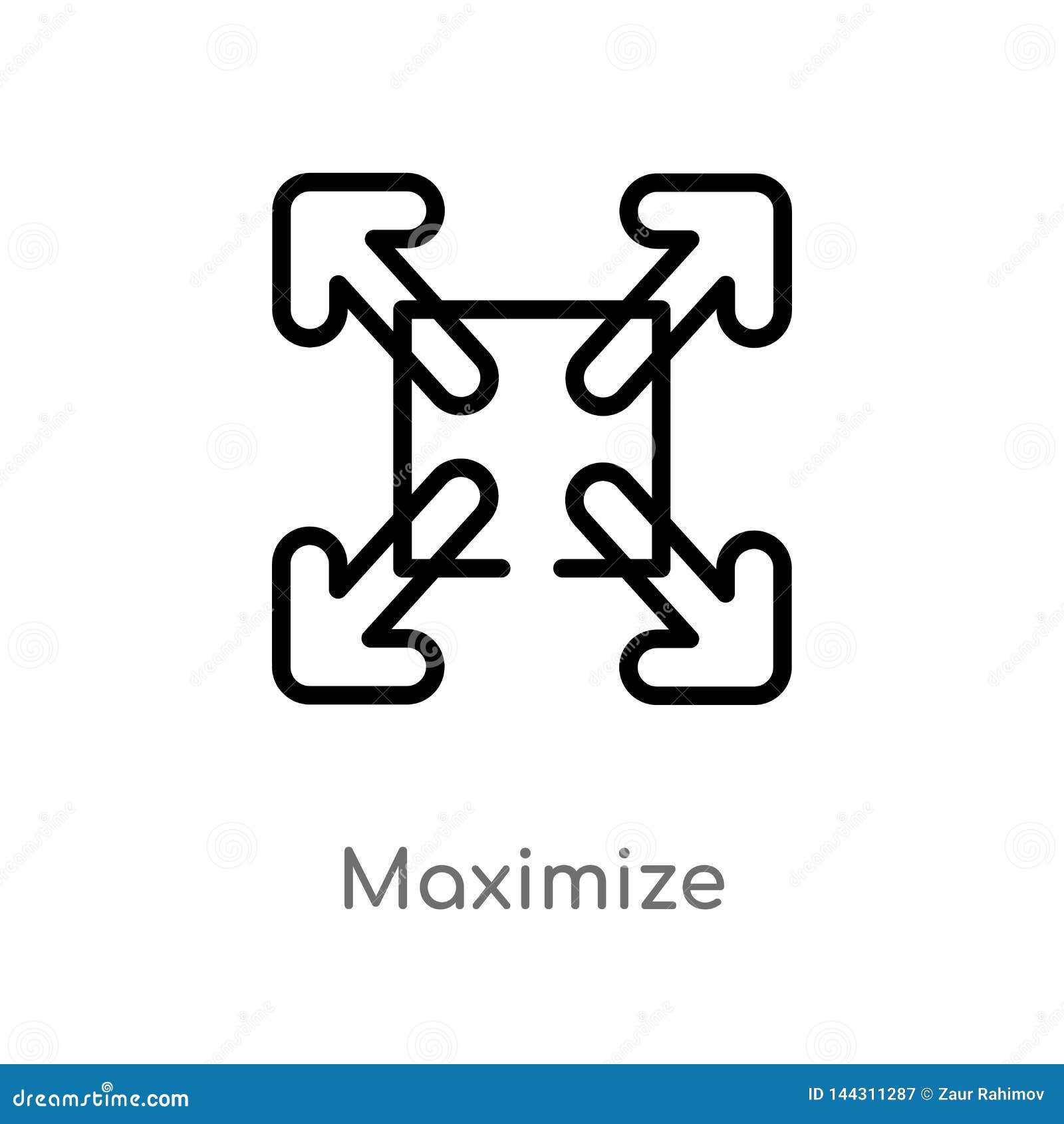 Outline Maximize Vector Icon. Isolated Black Simple Line Element ...