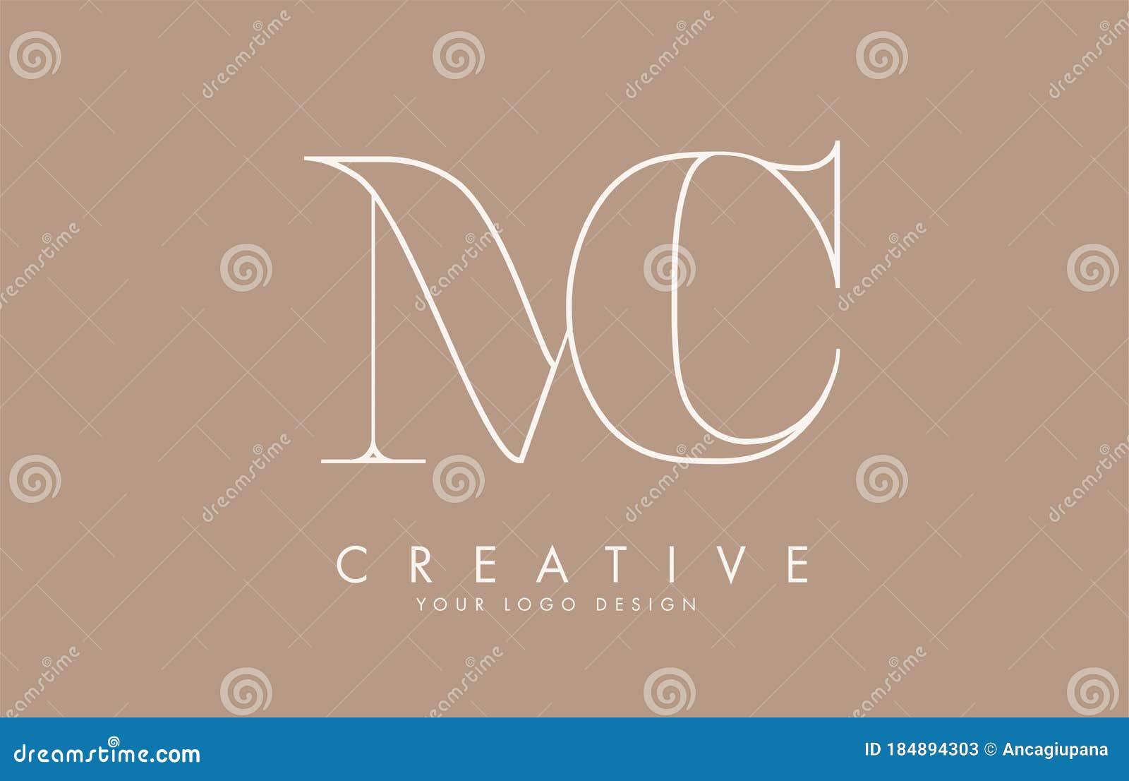 Outline MC M C Letters Logo Design. Long Tail Effect Vector ...