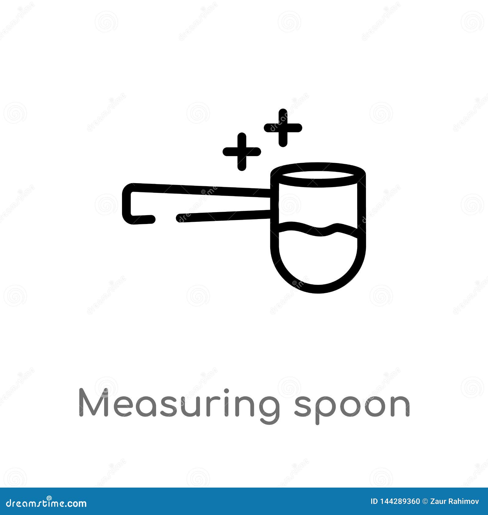 Outline Measuring Spoon Vector Icon. Isolated Black Simple Line Element ...