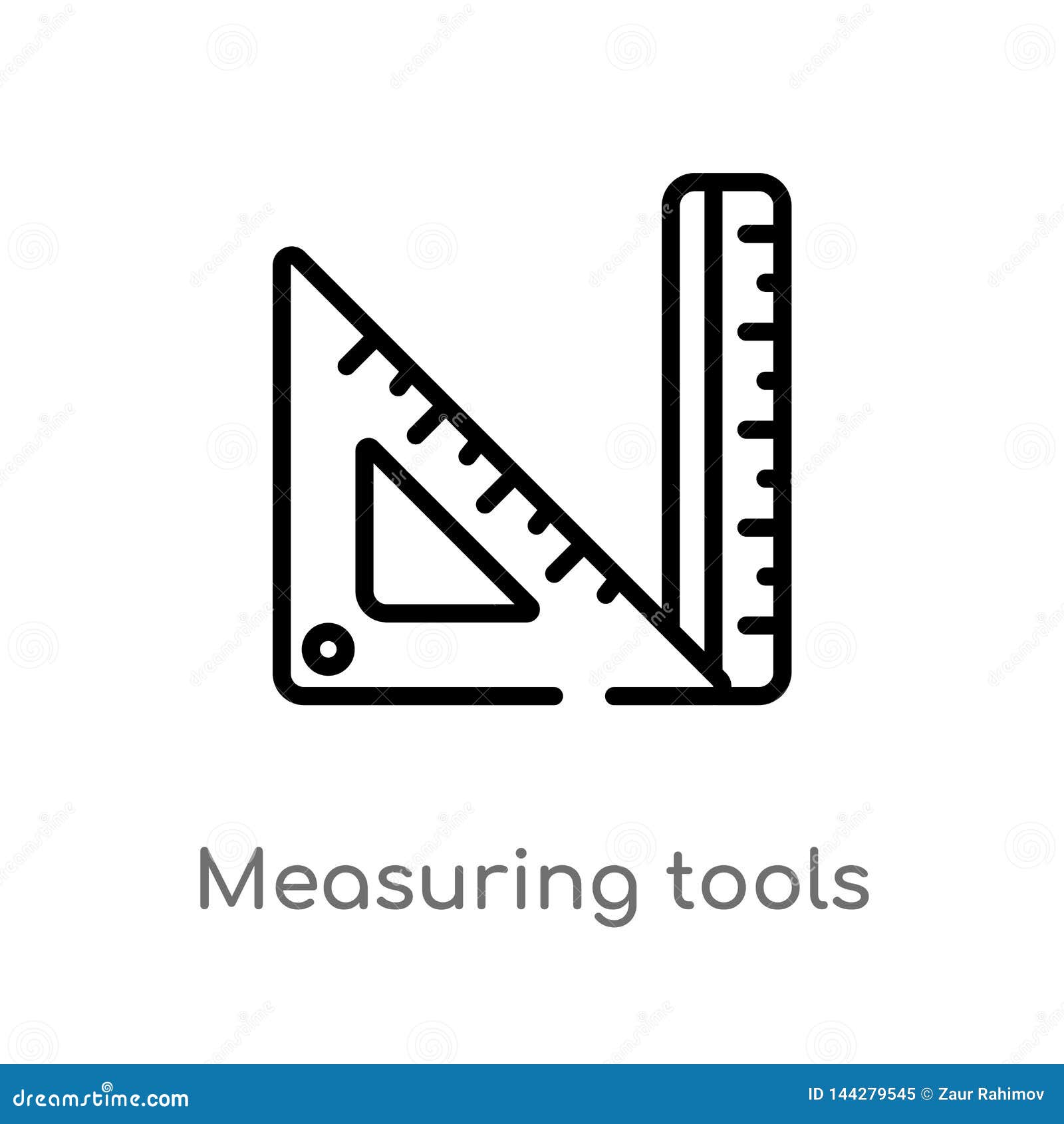 Outline Measuring Tools Vector Icon. Isolated Black Simple Line Element ...