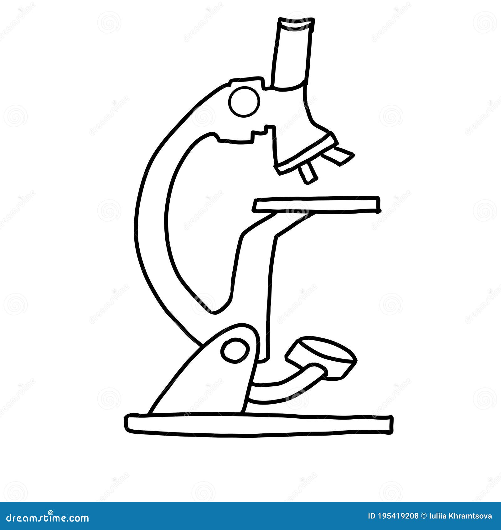 Medical Microscope In Hand Drawn Doodle Style Isolated On White ...
