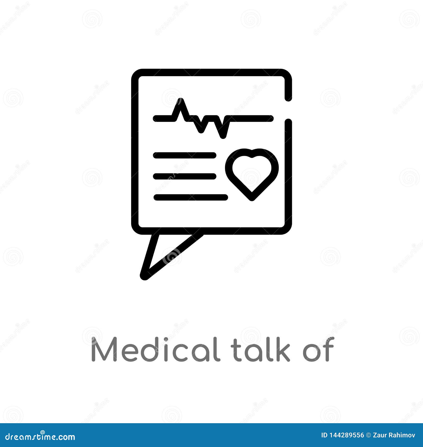 Outline Medical Talk of Rectangular Vector Icon. Isolated Black Simple ...