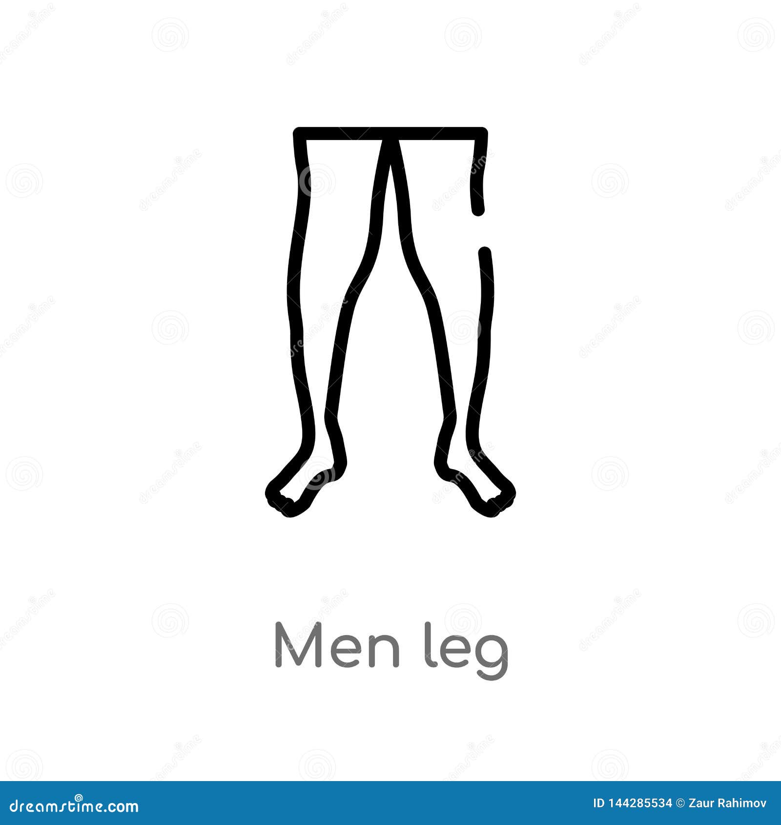 Outline Men Leg Vector Icon Isolated Black Simple Line Element