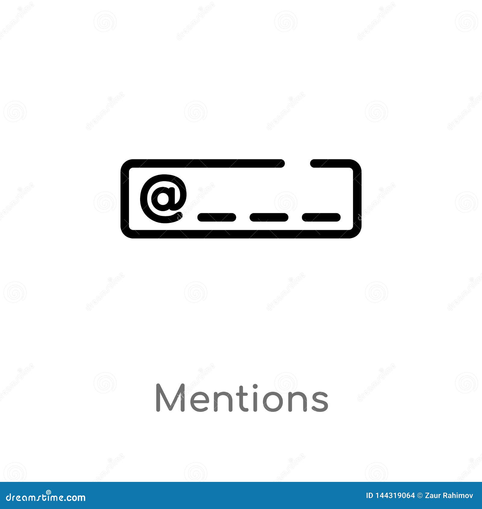Outline Mentions Vector Icon. Isolated Black Simple Line Element ...
