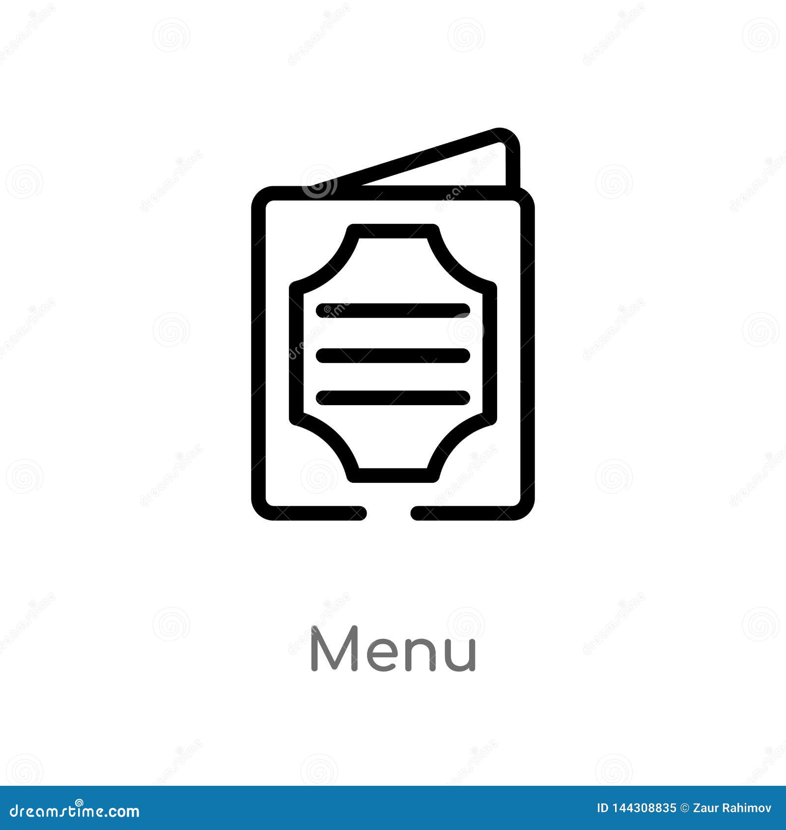 Outline Menu Vector Icon. Isolated Black Simple Line Element ...