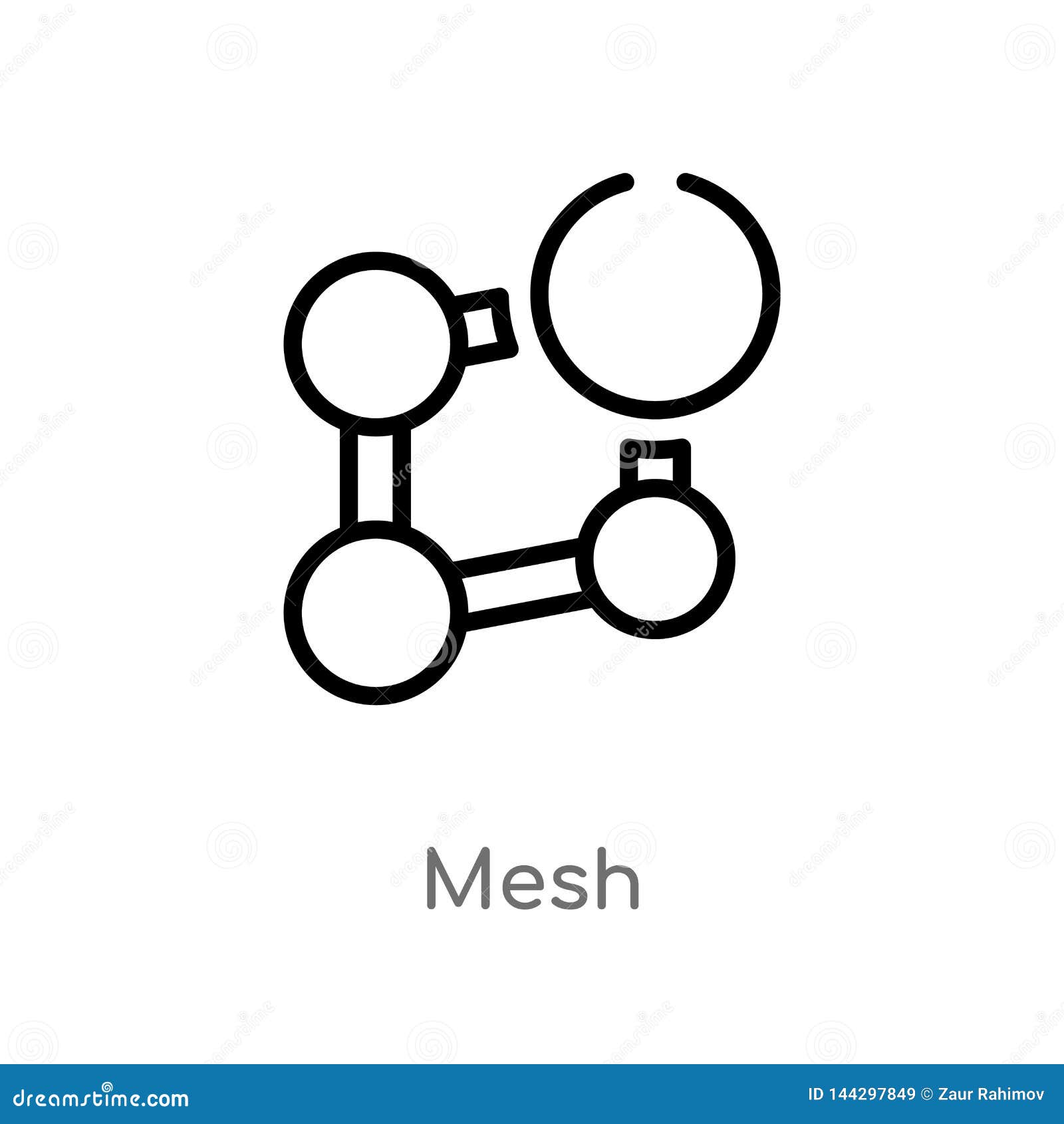 Outline Mesh Vector Icon. Isolated Black Simple Line Element ...