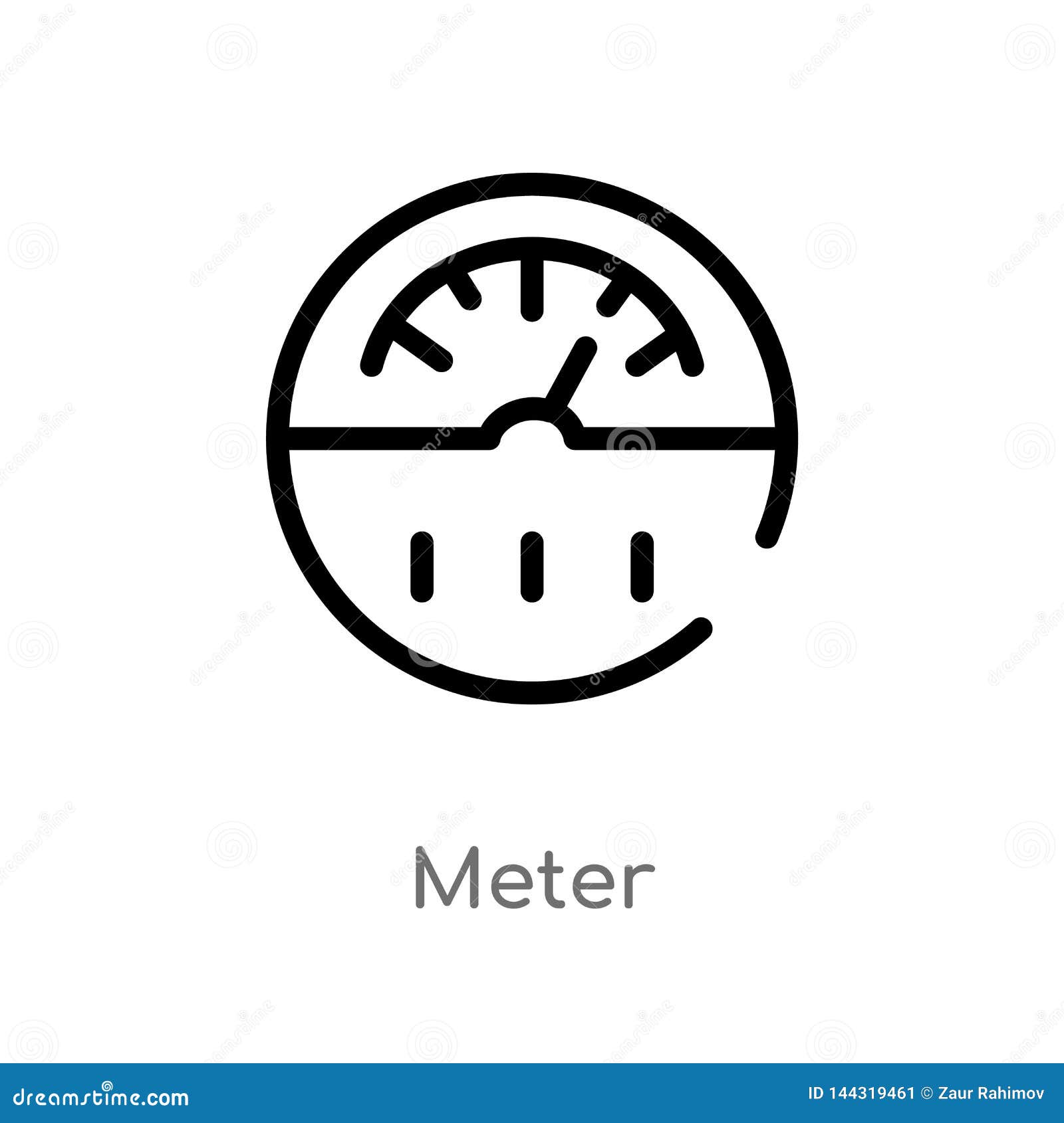 Outline Meter Vector Icon. Isolated Black Simple Line Element ...