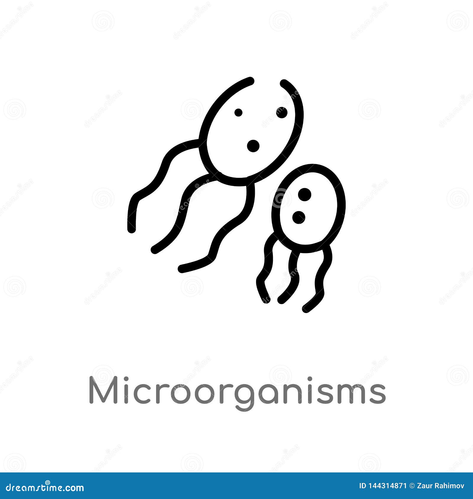 Outline Microorganisms Vector Icon. Isolated Black Simple Line Element ...