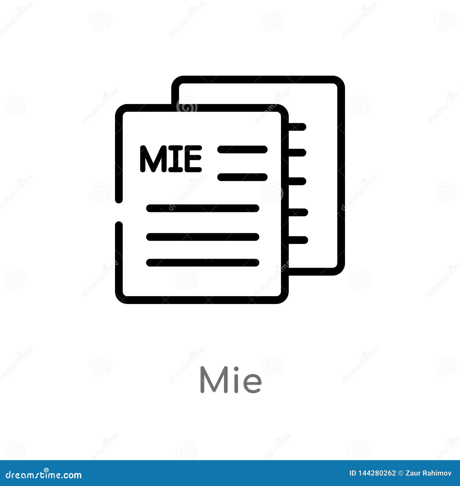 Outline Mie Vector Icon. Isolated Black Simple Line Element ...