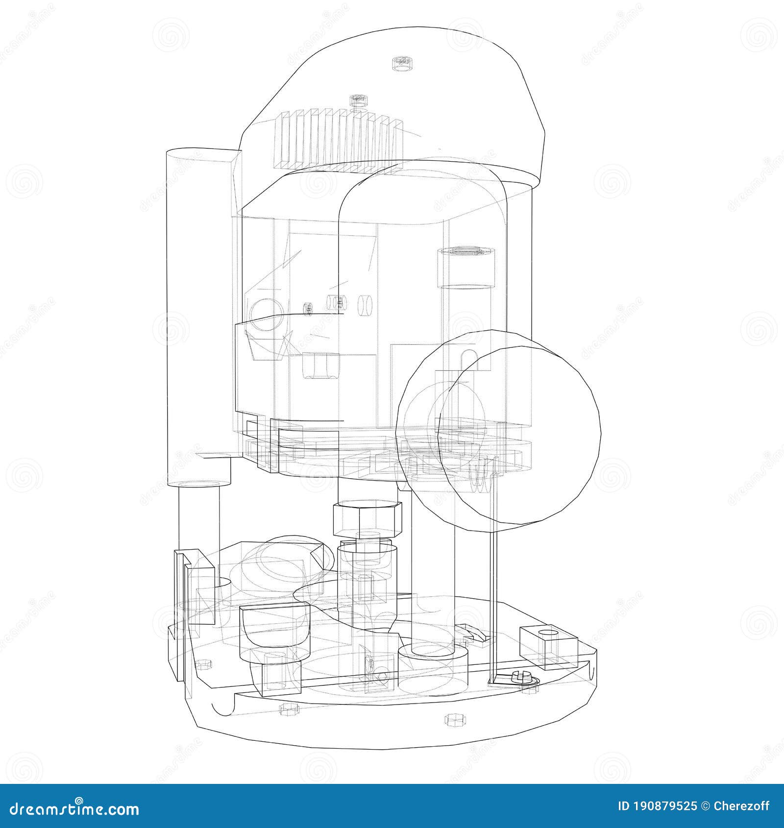 Outline milling machine stock illustration. Illustration of engineering ...