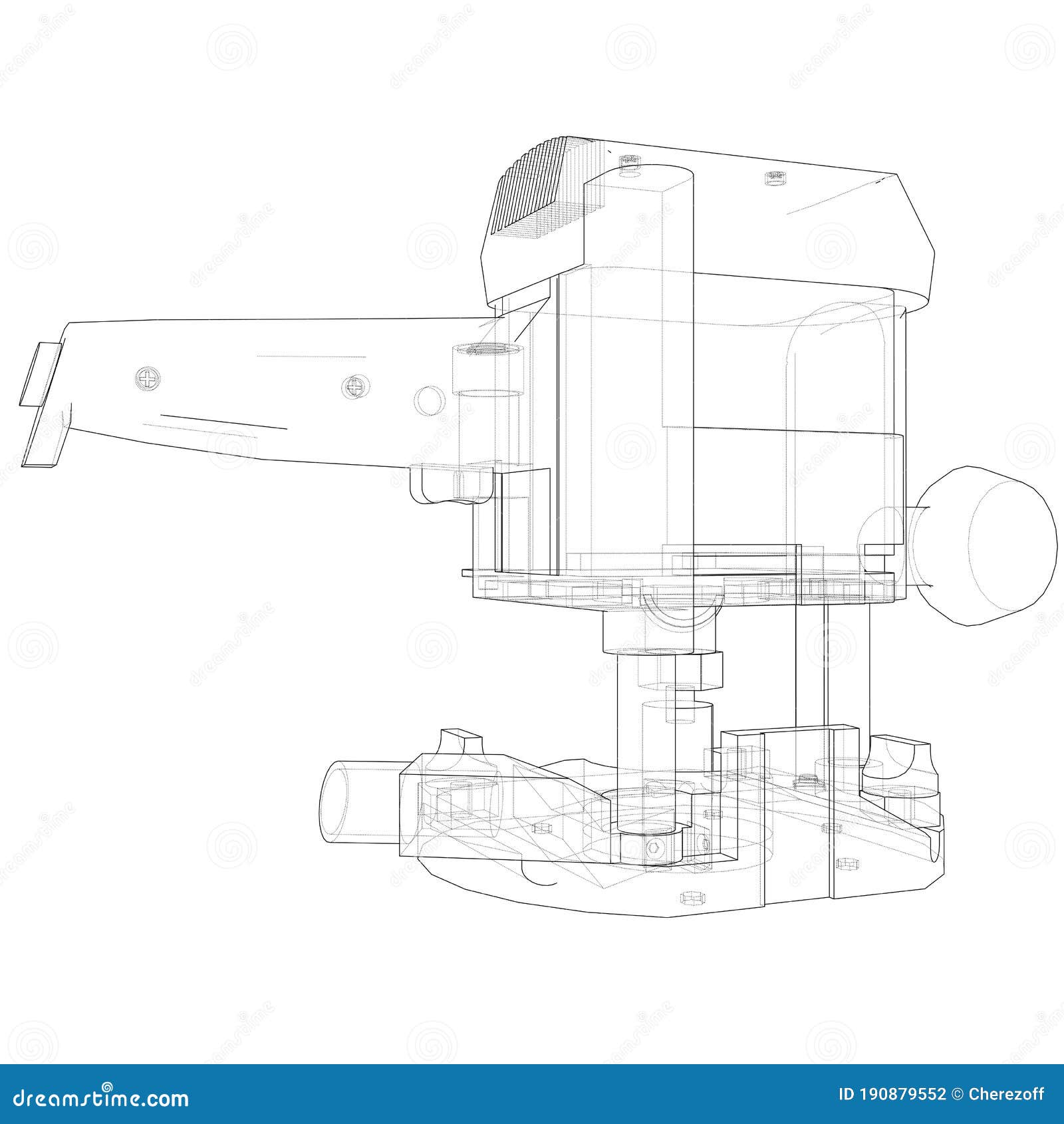 Outline milling machine stock illustration. Illustration of handle ...