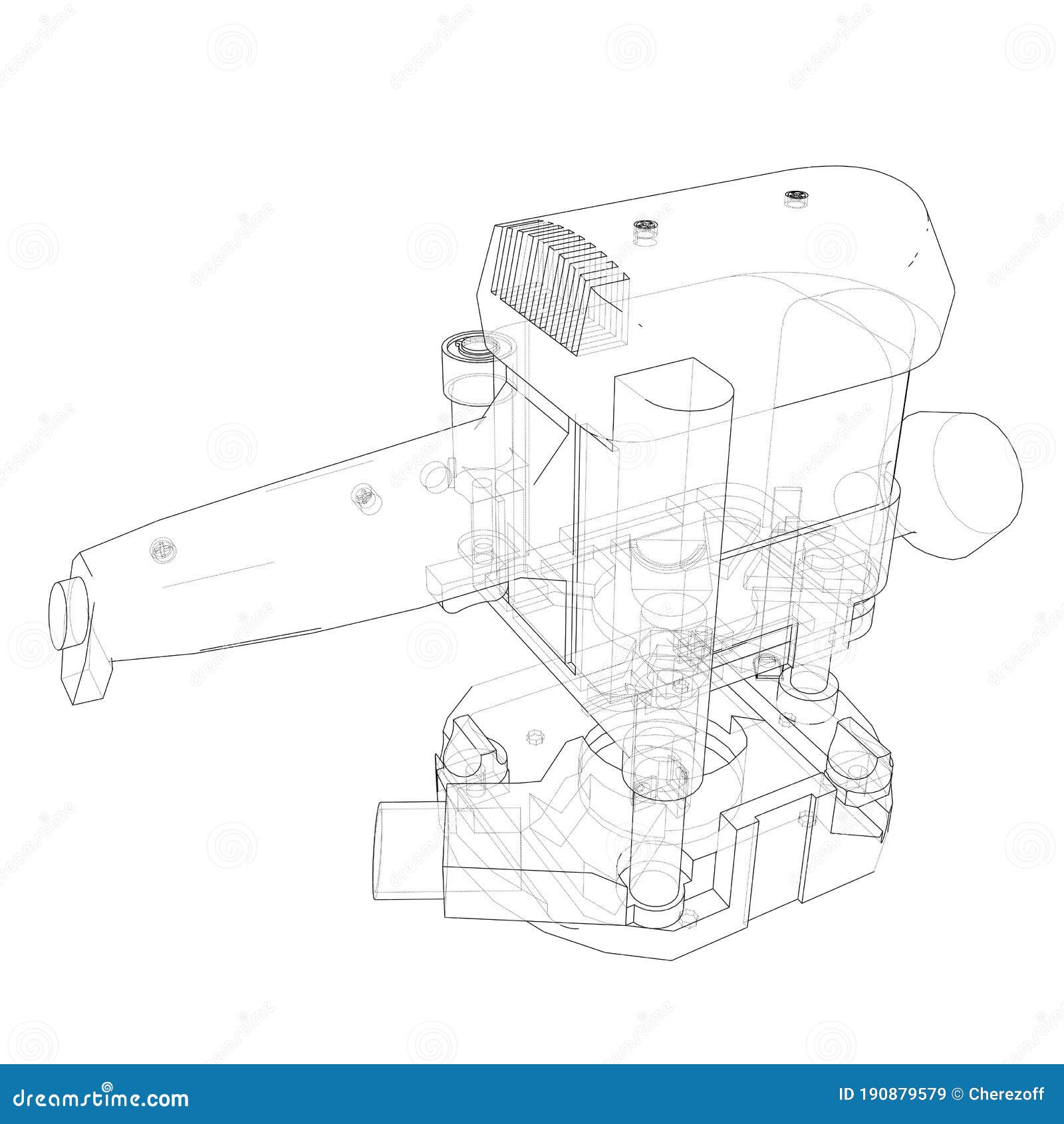 Outline milling machine stock illustration. Illustration of outline ...