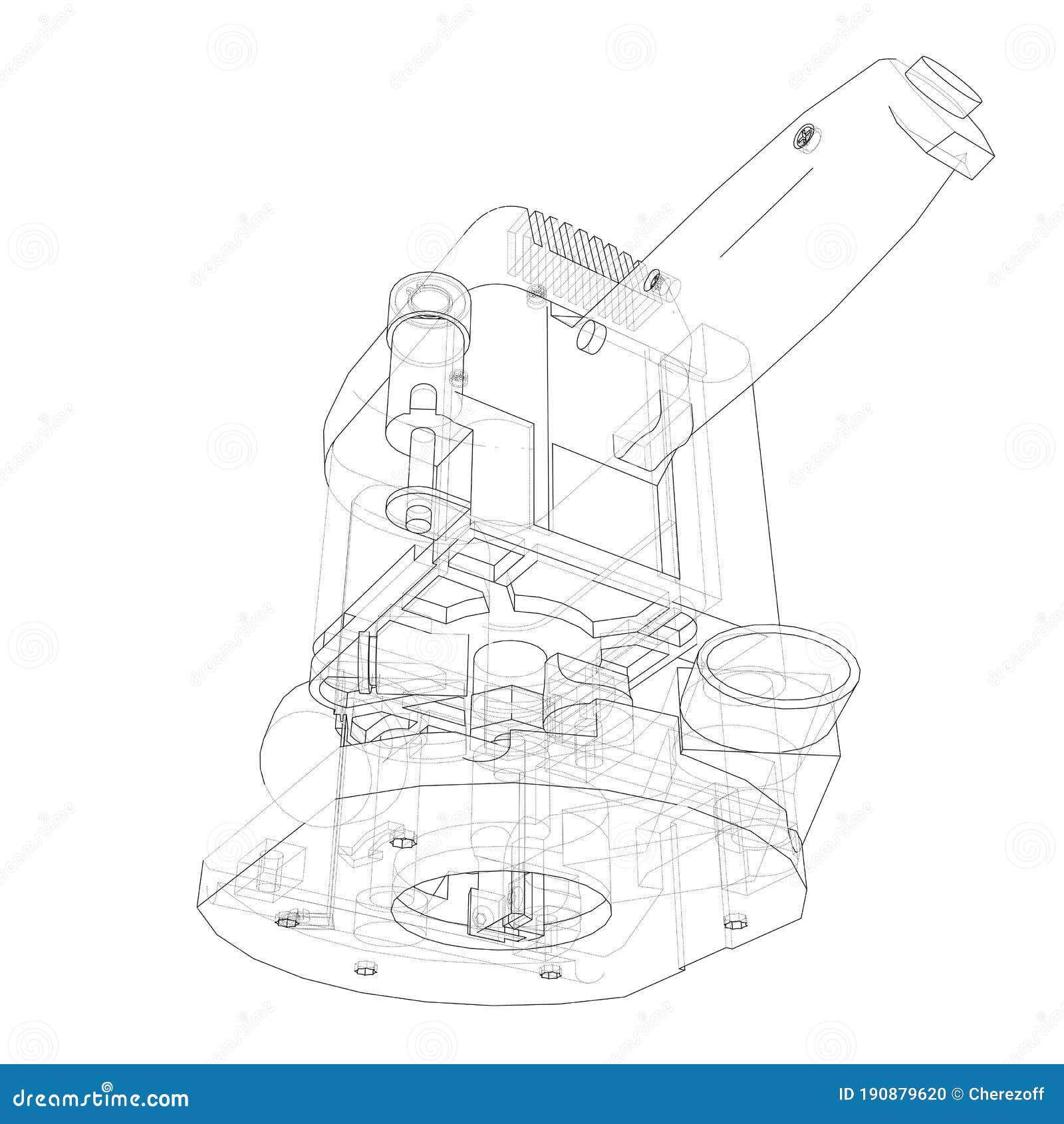 Outline milling machine stock illustration. Illustration of line ...