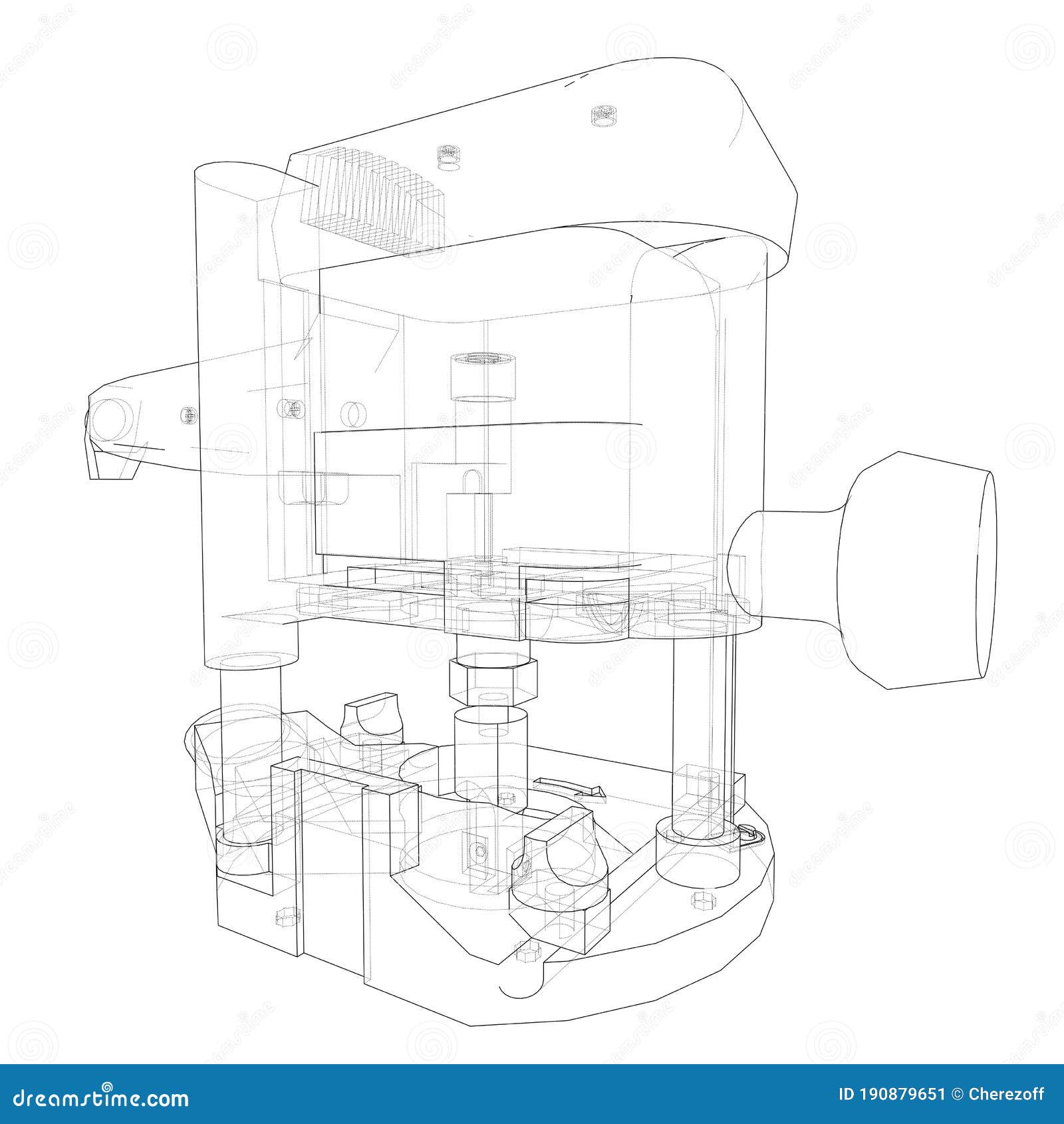 Outline milling machine stock illustration. Illustration of industry ...