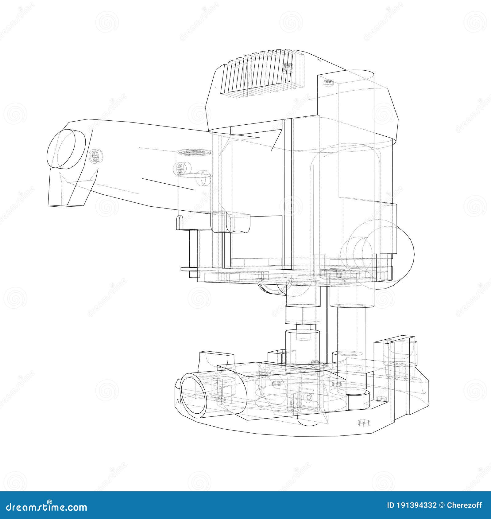 Outline milling machine stock illustration. Illustration of mill ...
