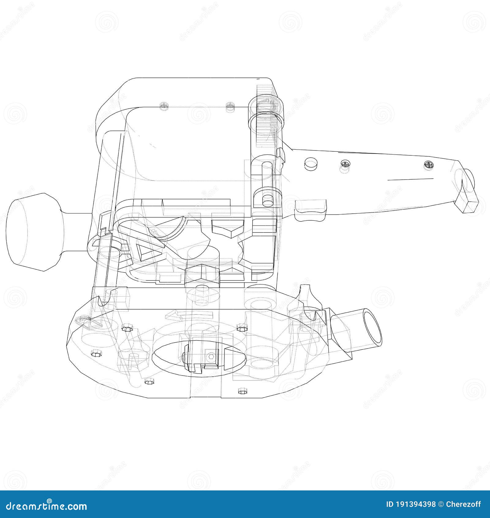 Outline milling machine stock illustration. Illustration of mill ...