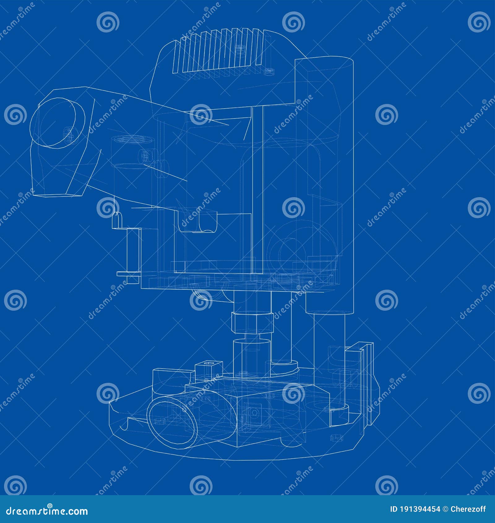 Outline milling machine stock illustration. Illustration of equipment ...