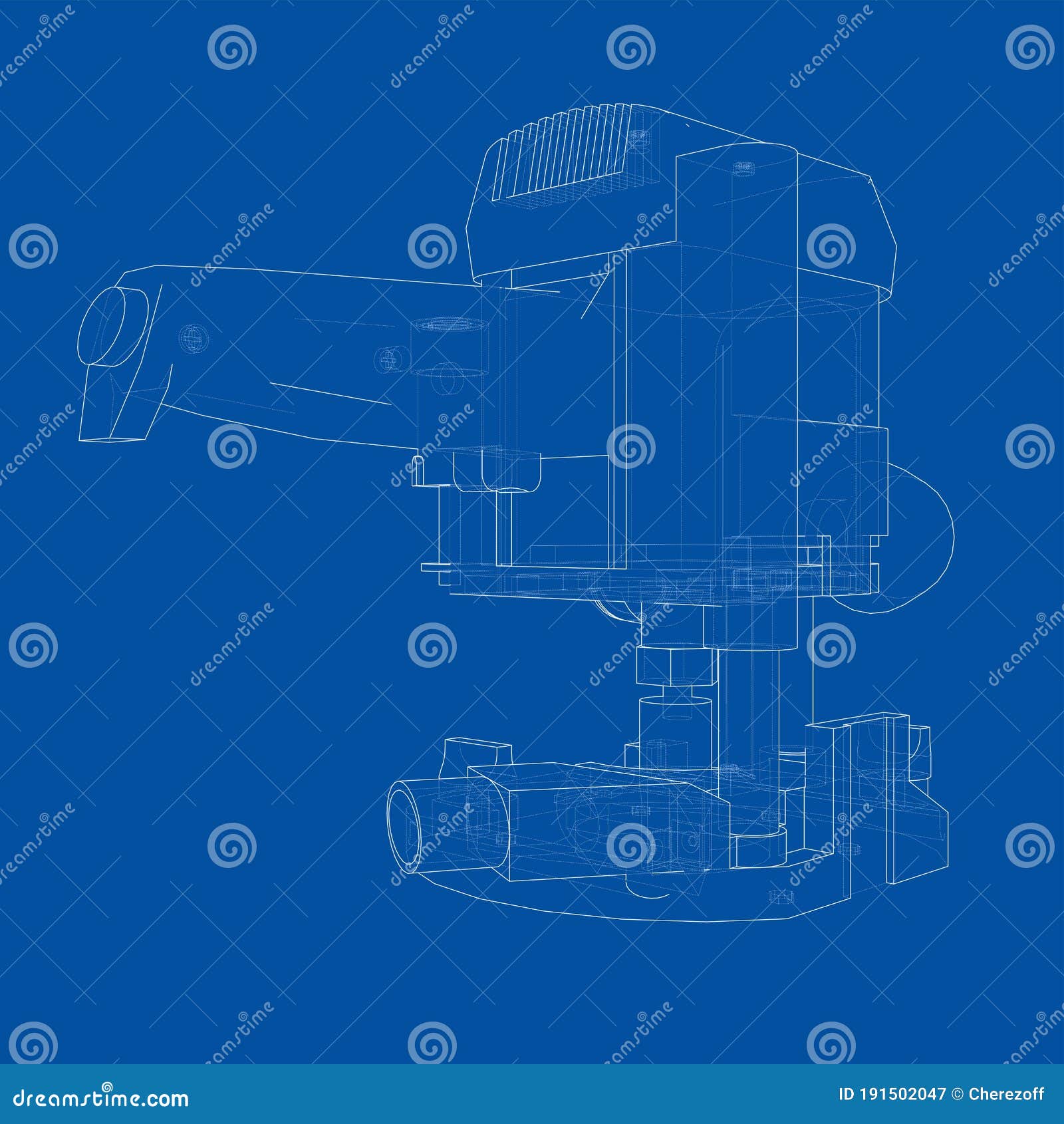 Outline milling machine stock illustration. Illustration of industry ...