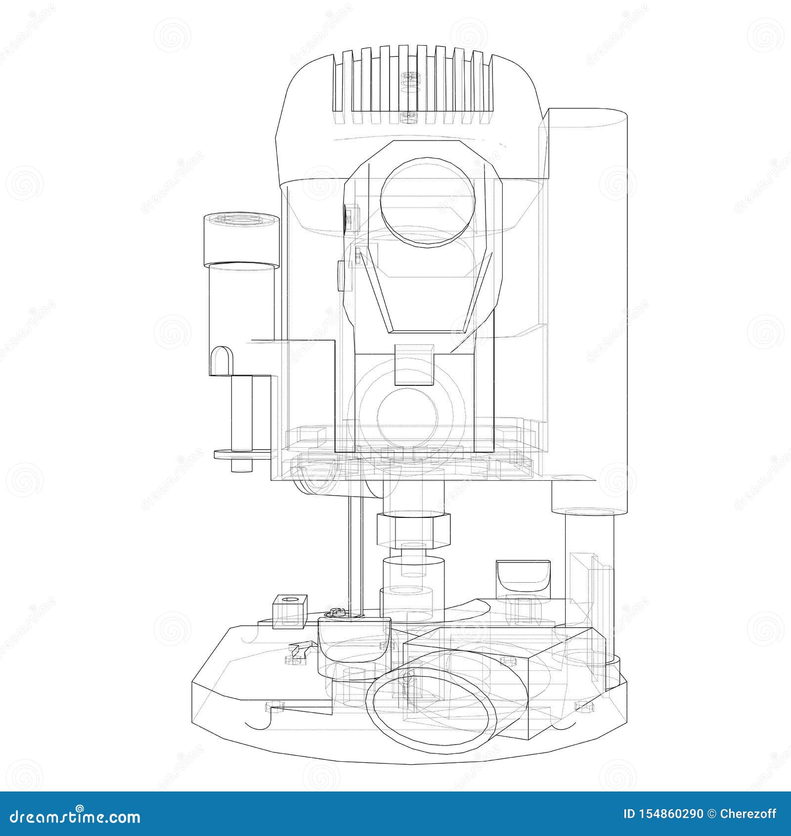 Outline Milling Machine. Vector Stock Vector - Illustration of concept ...