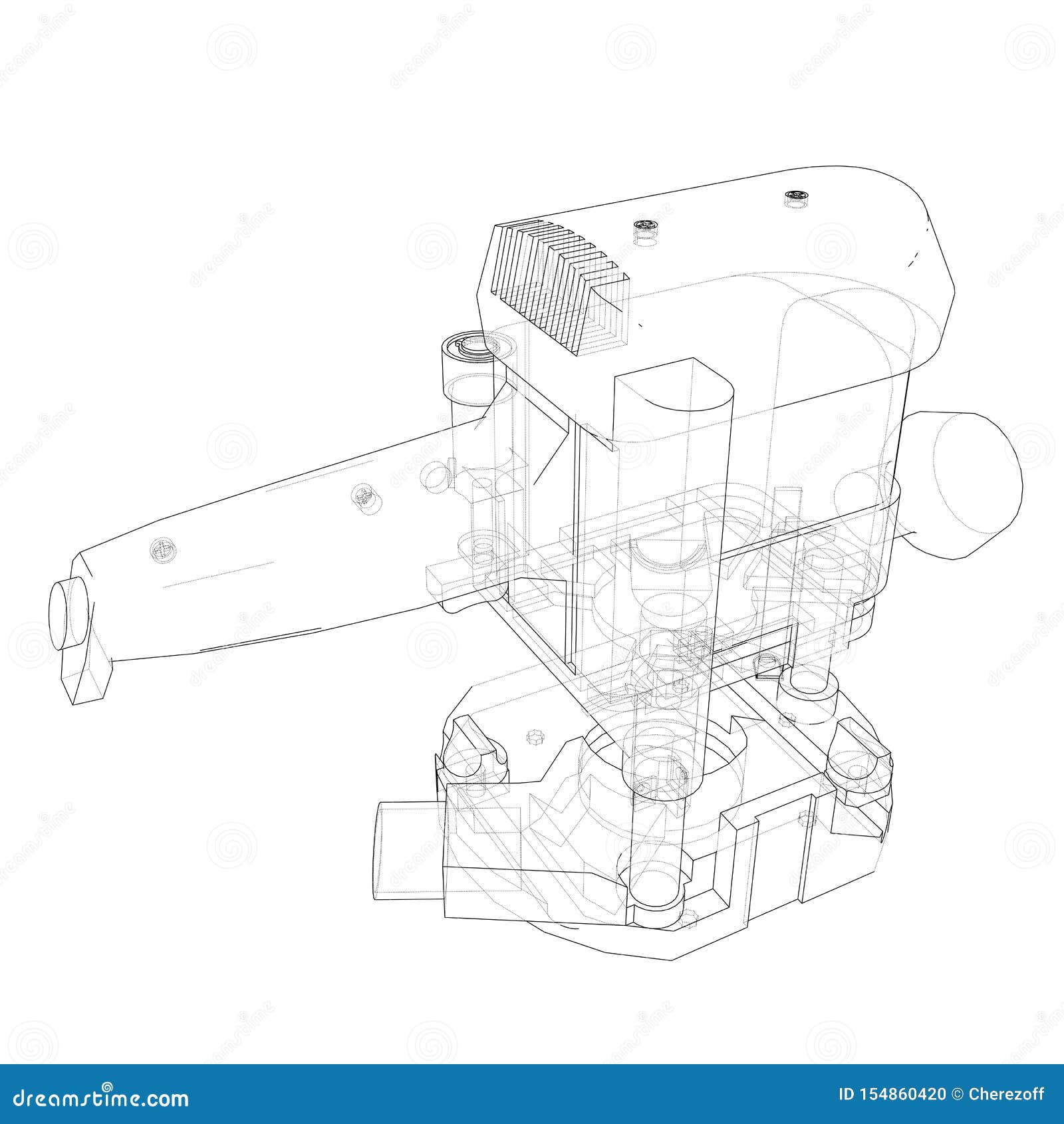 Outline Milling Machine. Vector Stock Vector - Illustration of handle ...