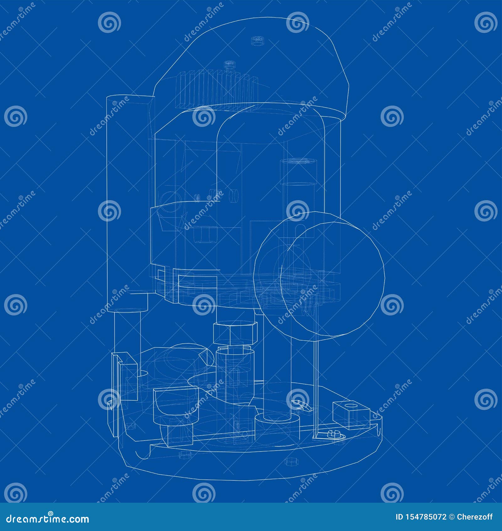 Outline Milling Machine. Vector Stock Vector - Illustration of graphic ...
