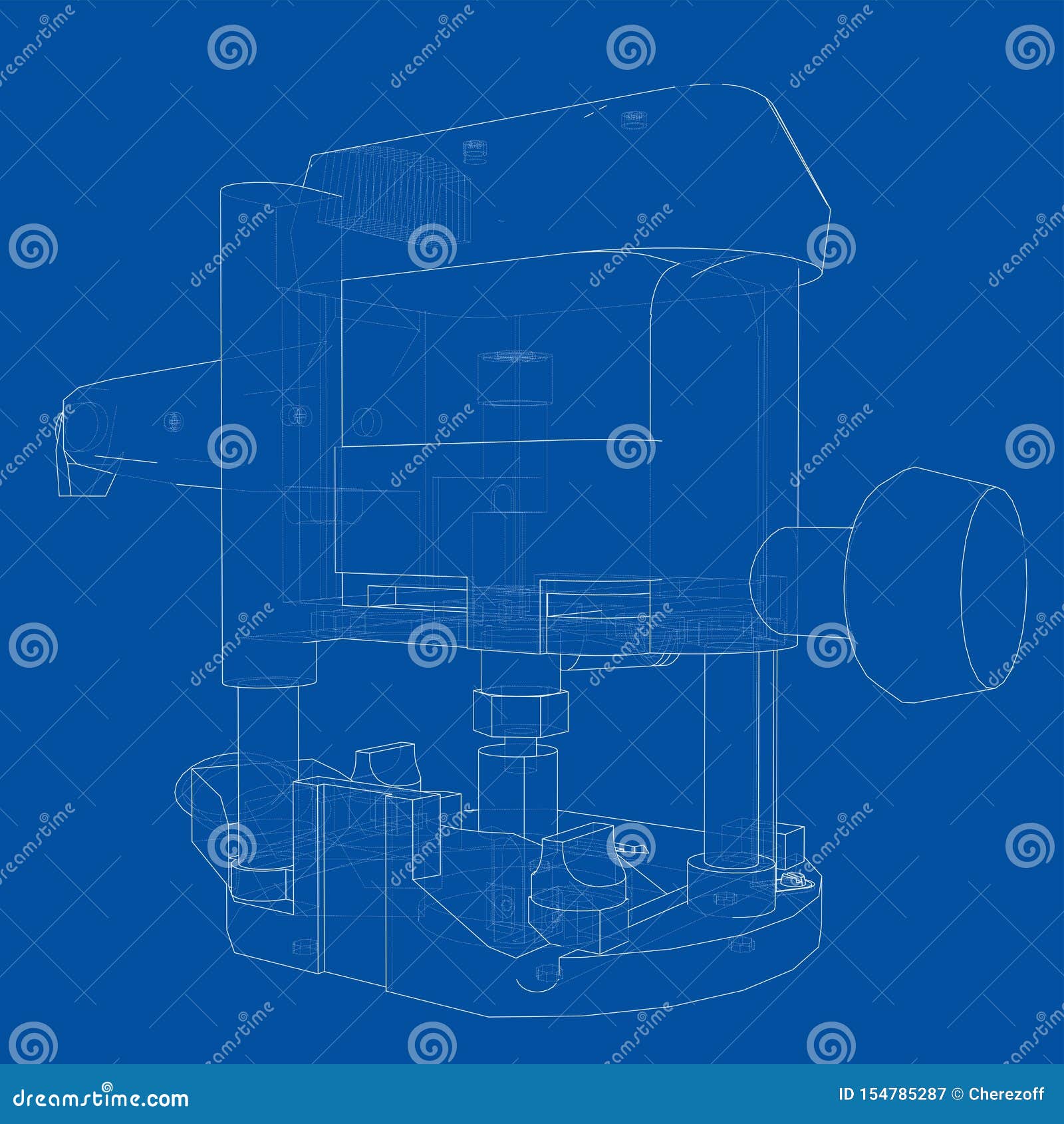 Outline Milling Machine. Vector Stock Vector - Illustration of outline ...