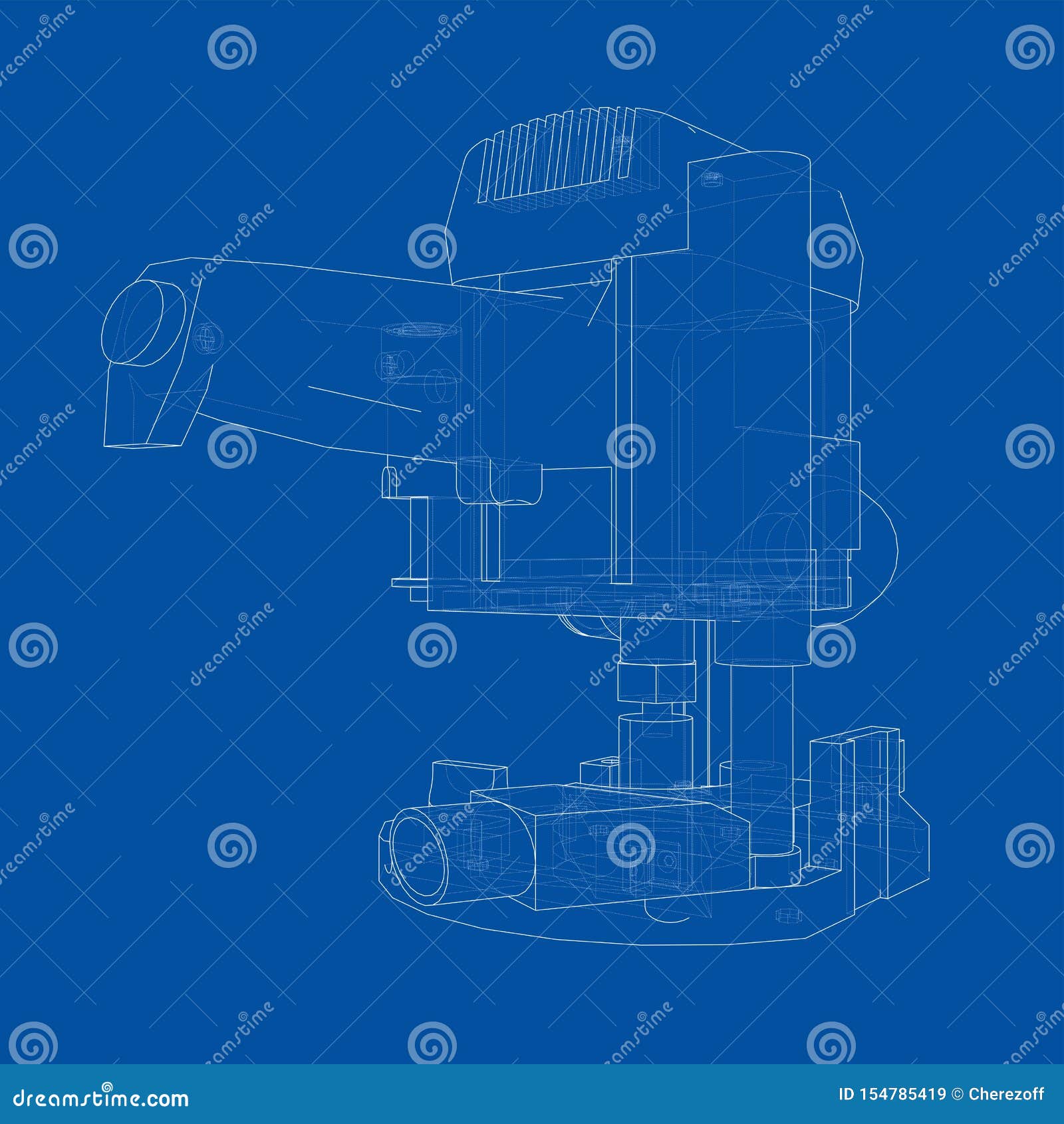 Outline Milling Machine. Vector Stock Vector - Illustration of drilling ...