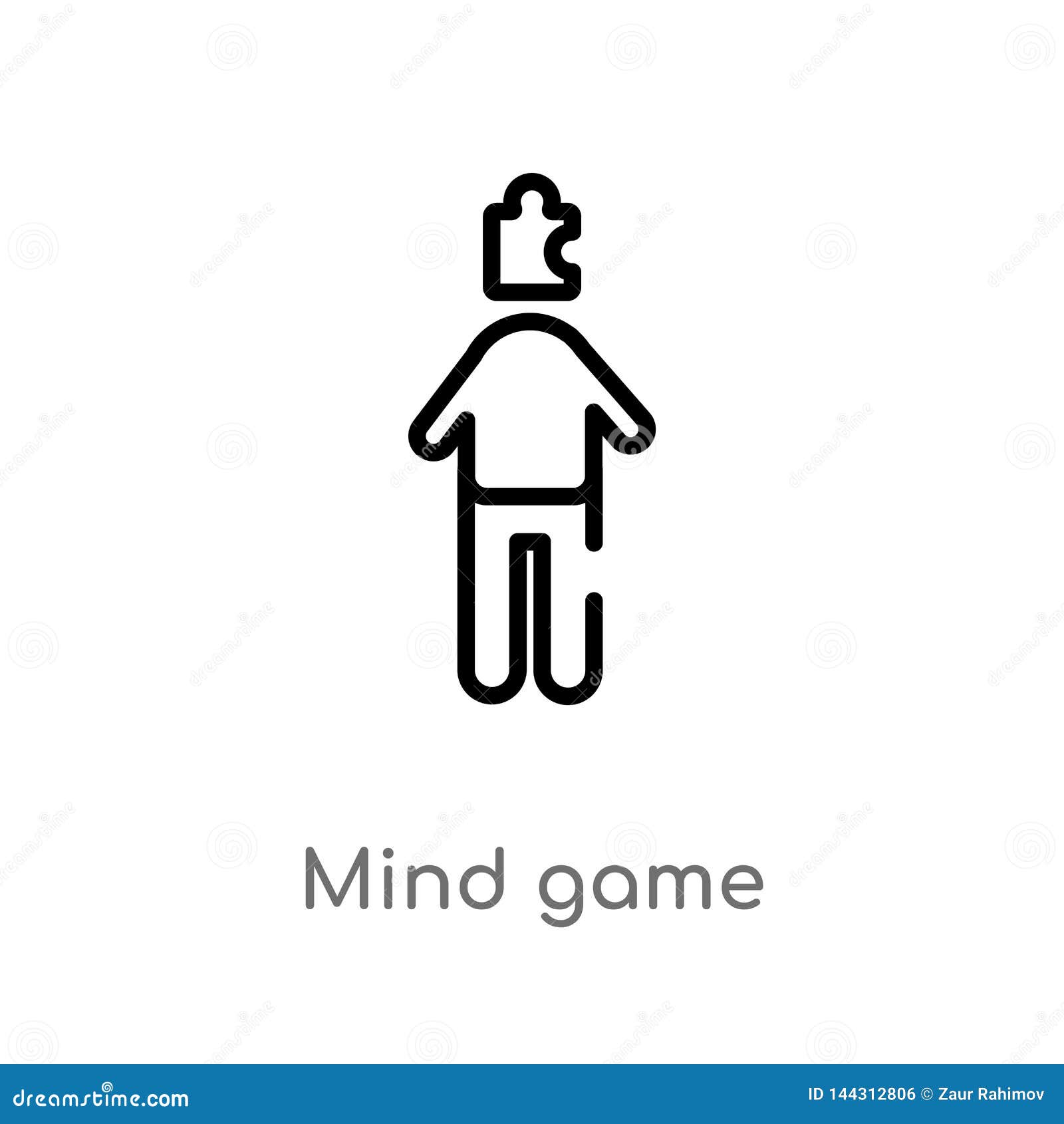 Outline Mind Vector Icon. Isolated Black Simple Line Element ...