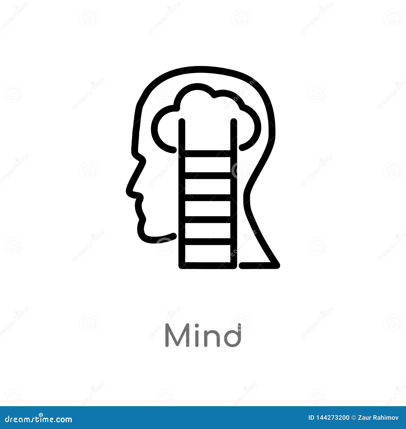 Outline Mind Vector Icon. Isolated Black Simple Line Element ...