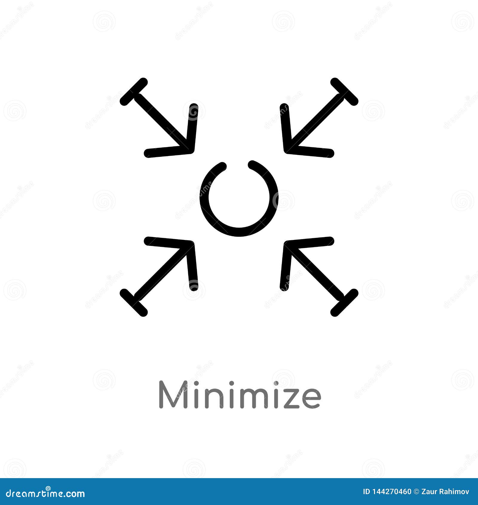 Outline Minimize Vector Icon. Isolated Black Simple Line Element ...