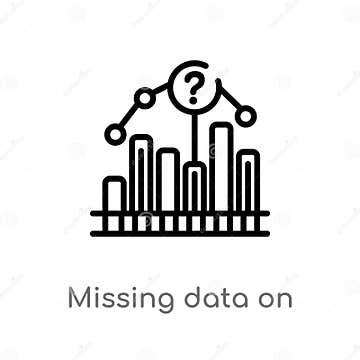 Outline Missing Data on Analytics Line Graphic Vector Icon. Isolated ...