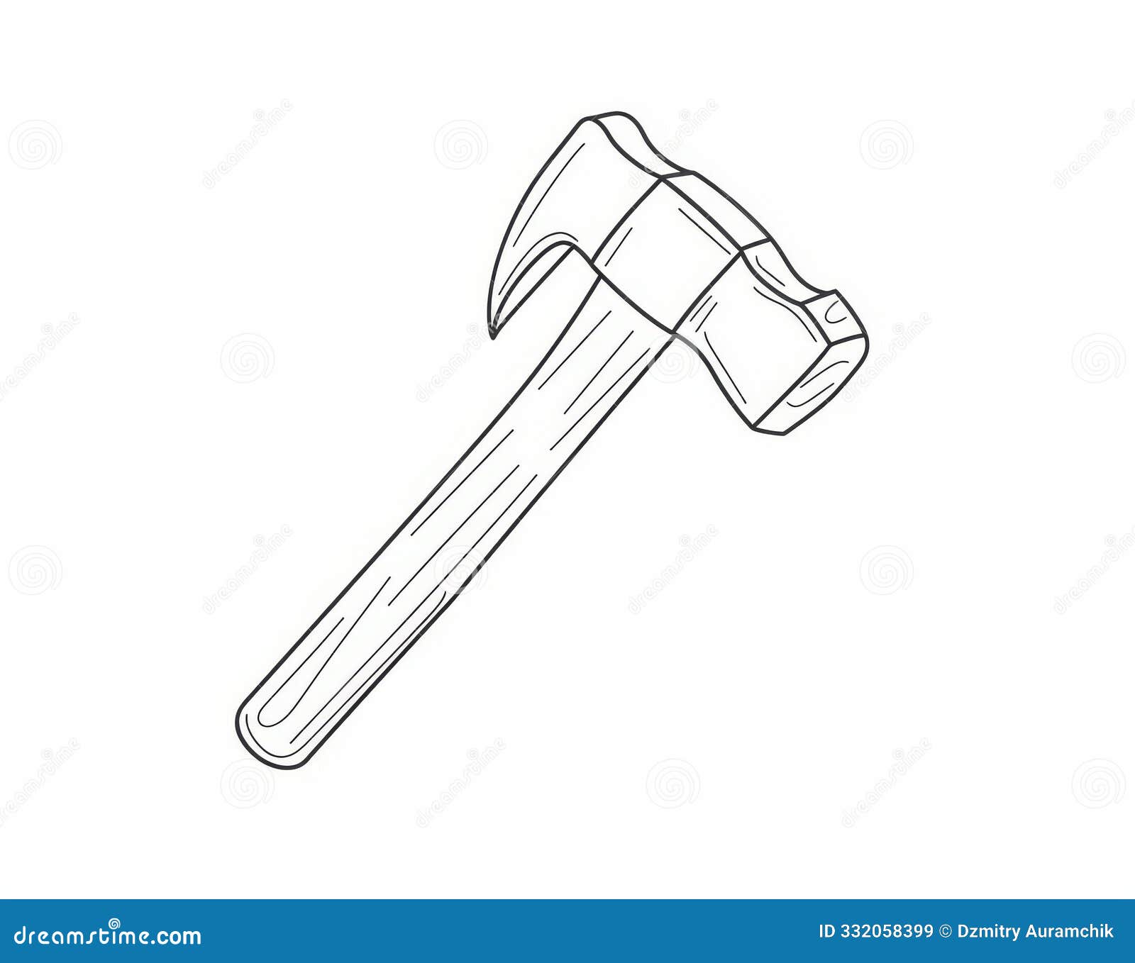 An Outline Modern Illustration of a Hammer, a Carpenter S Tool ...