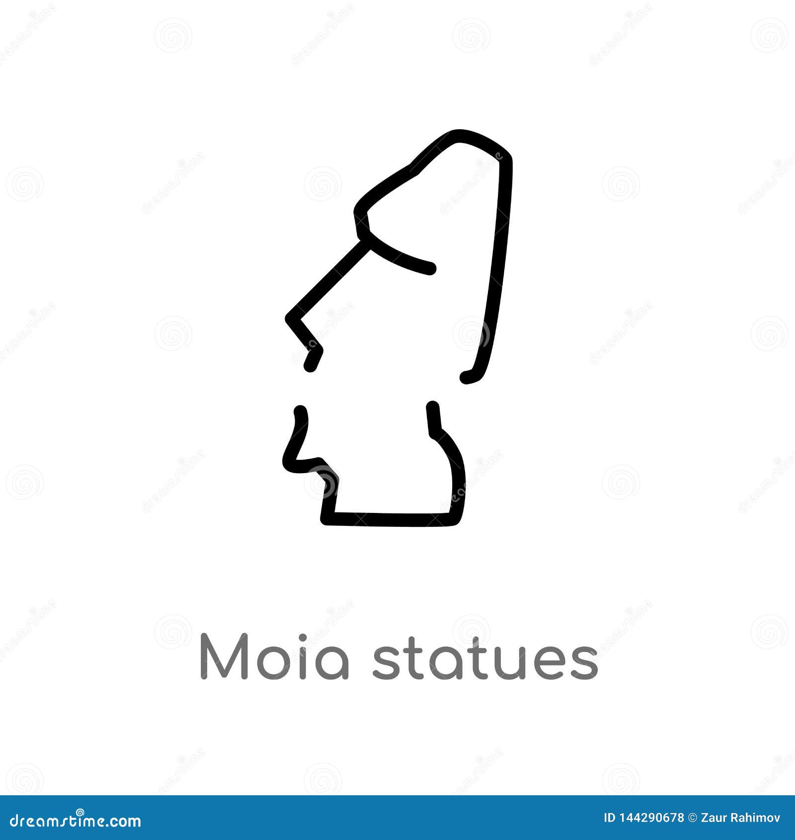 Outline Moia Statues Vector Icon. Isolated Black Simple Line Element ...